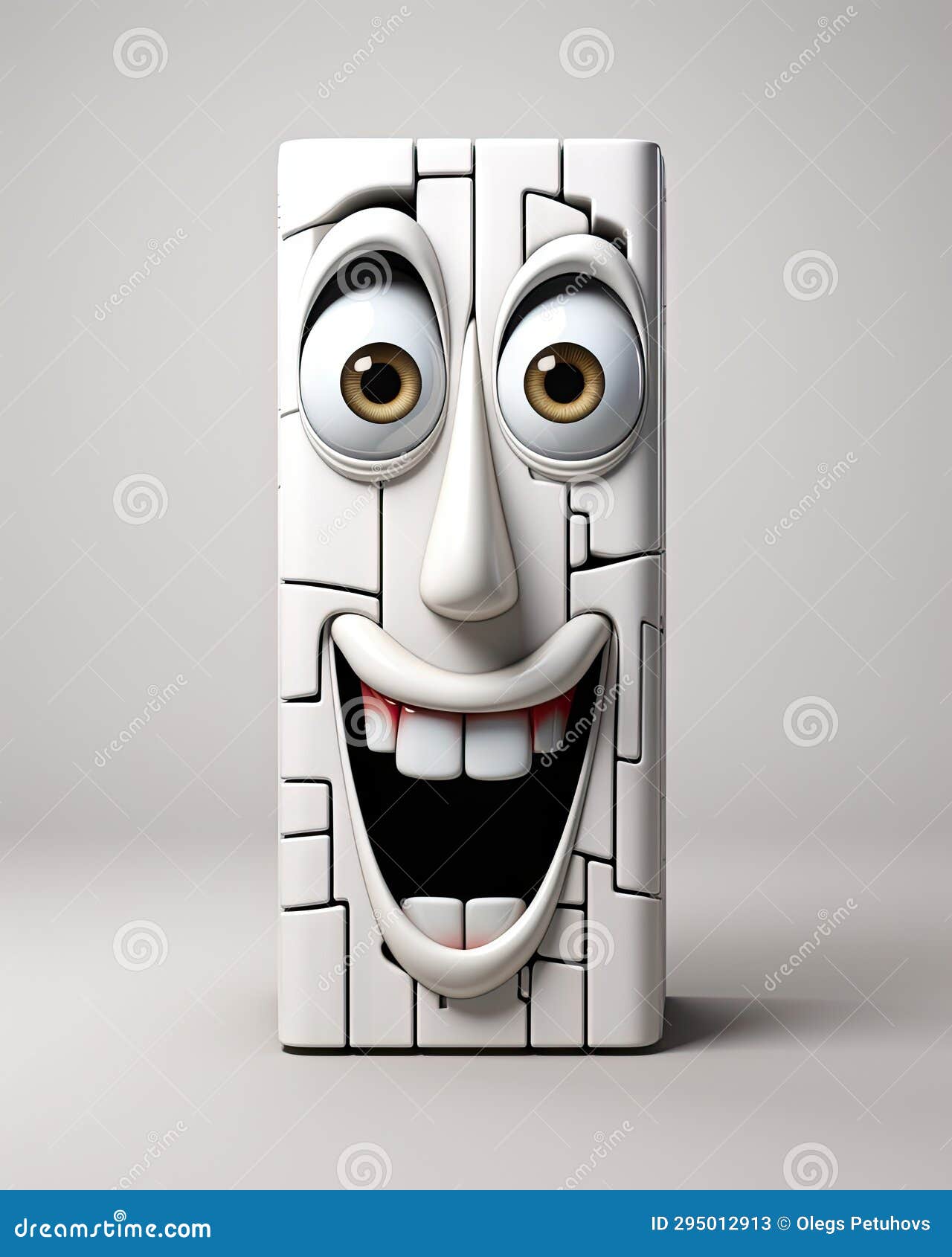 A White Box with a Face Made Out of Bricks on it. Generative Ai Stock ...