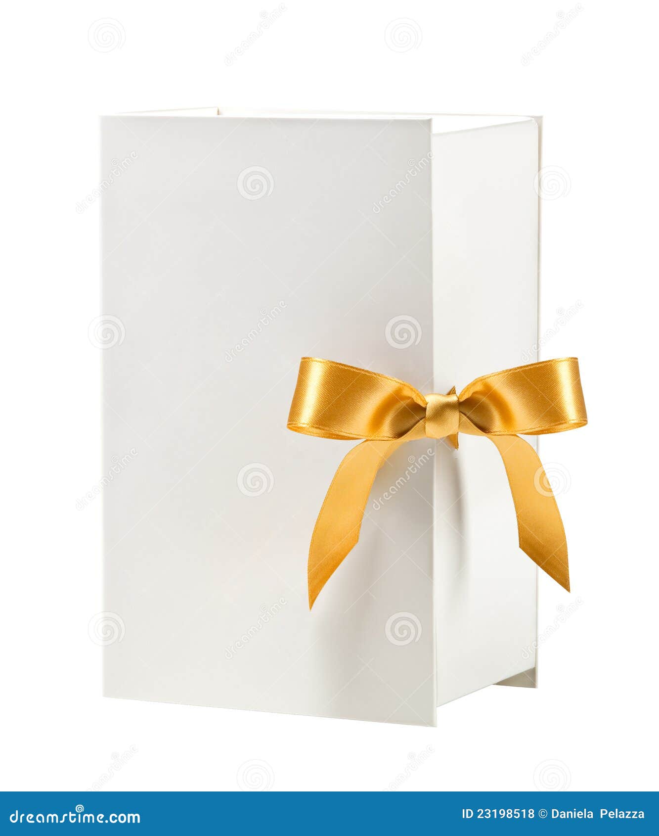 White box with golden bow stock photo. Image of blank - 23198518