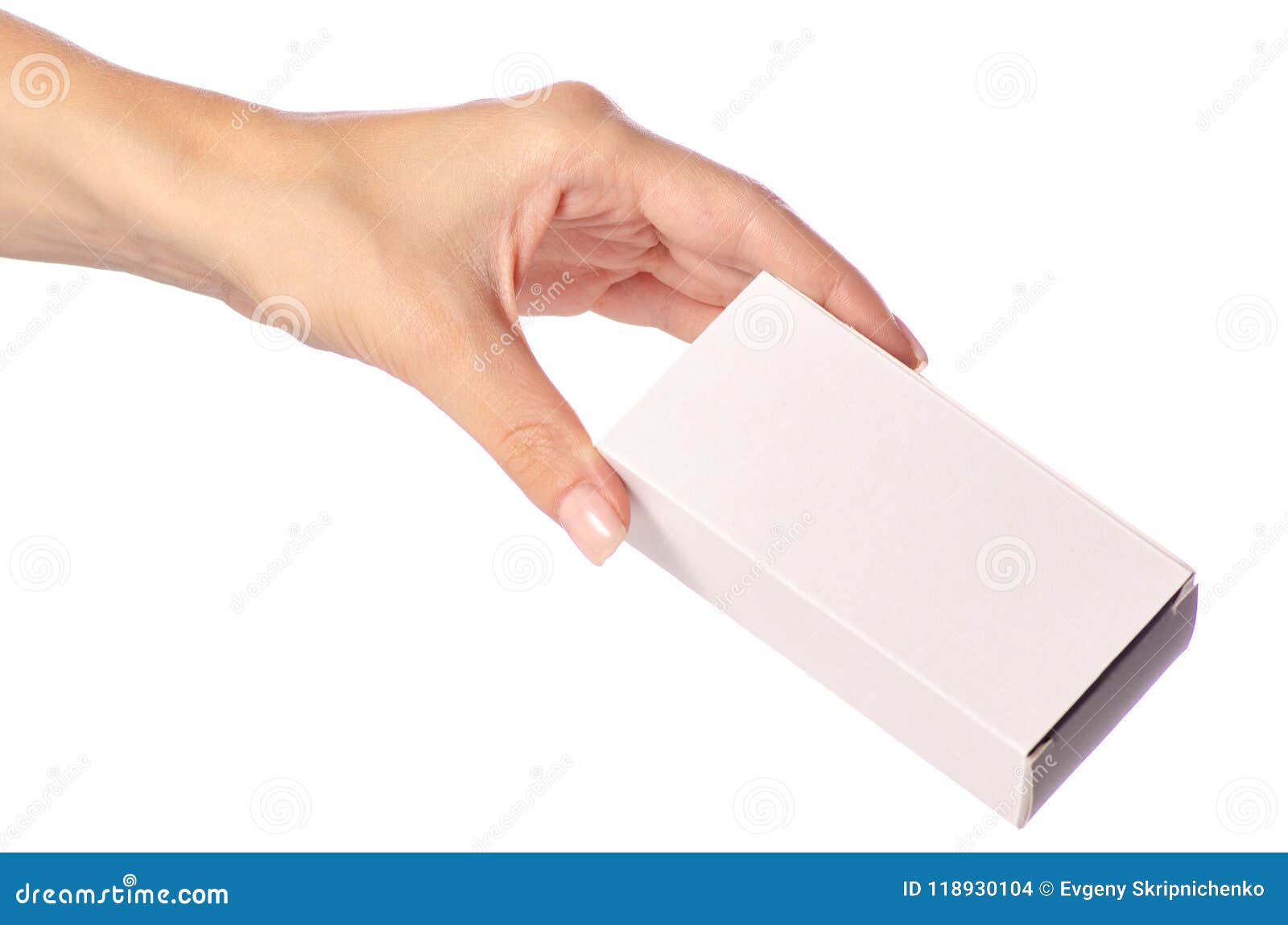 White box in hand stock photo. Image of give, object - 118930104