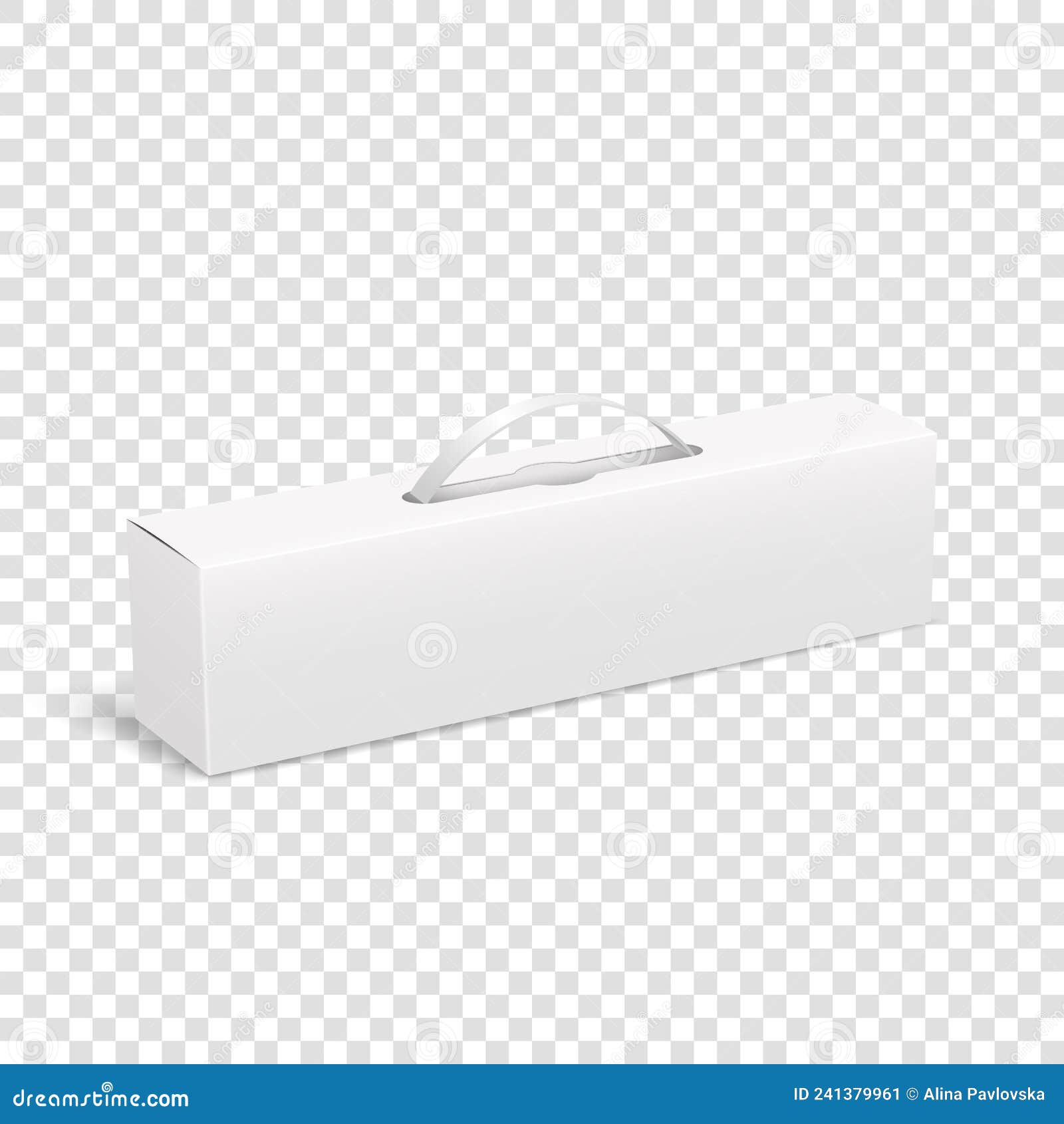 White Box with Handle Mockup. Template Cardboard or Plastic Package ...