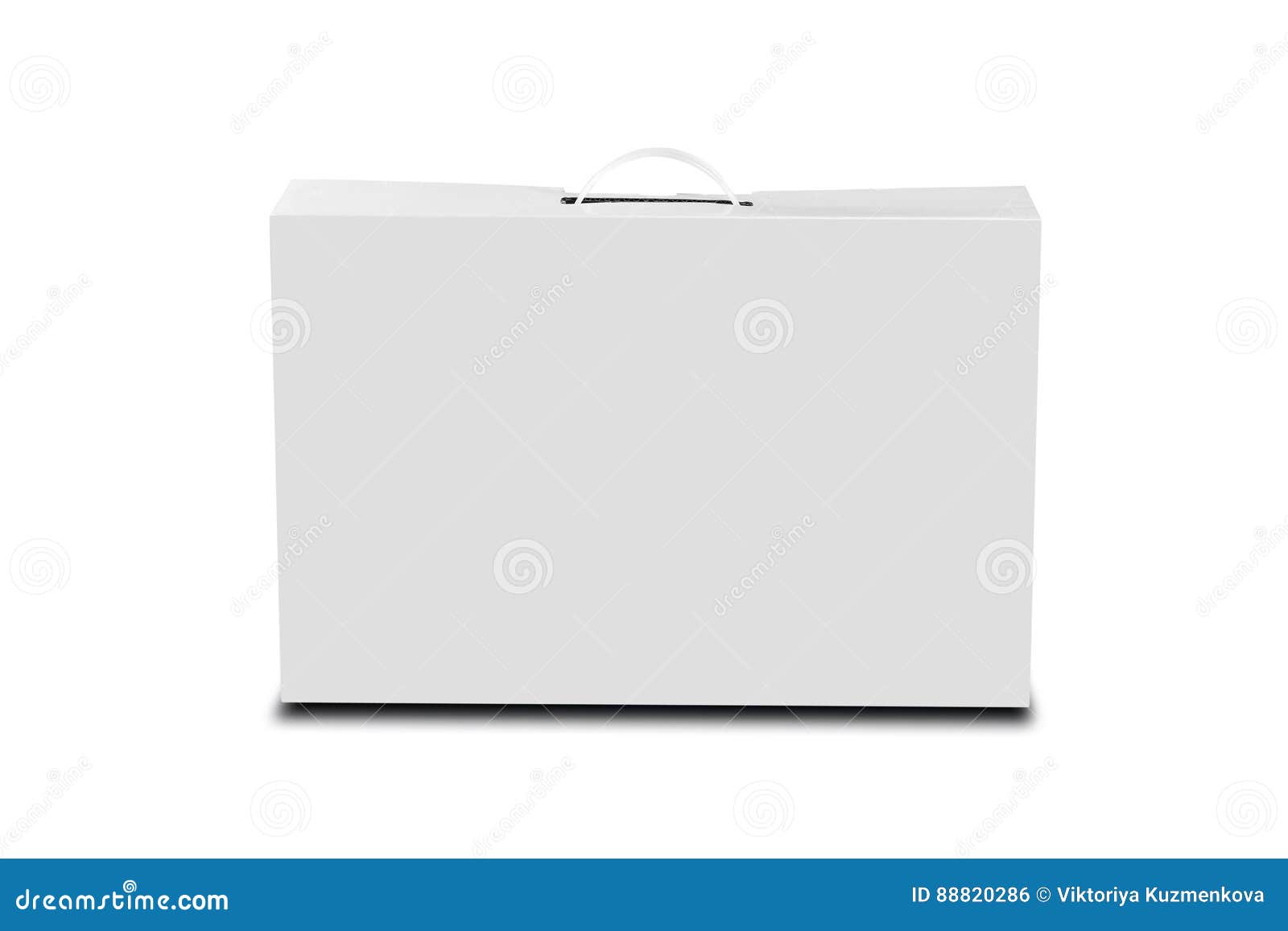 White Box with a Handle. Packing Box for Laptop Stock Photo - Image of ...