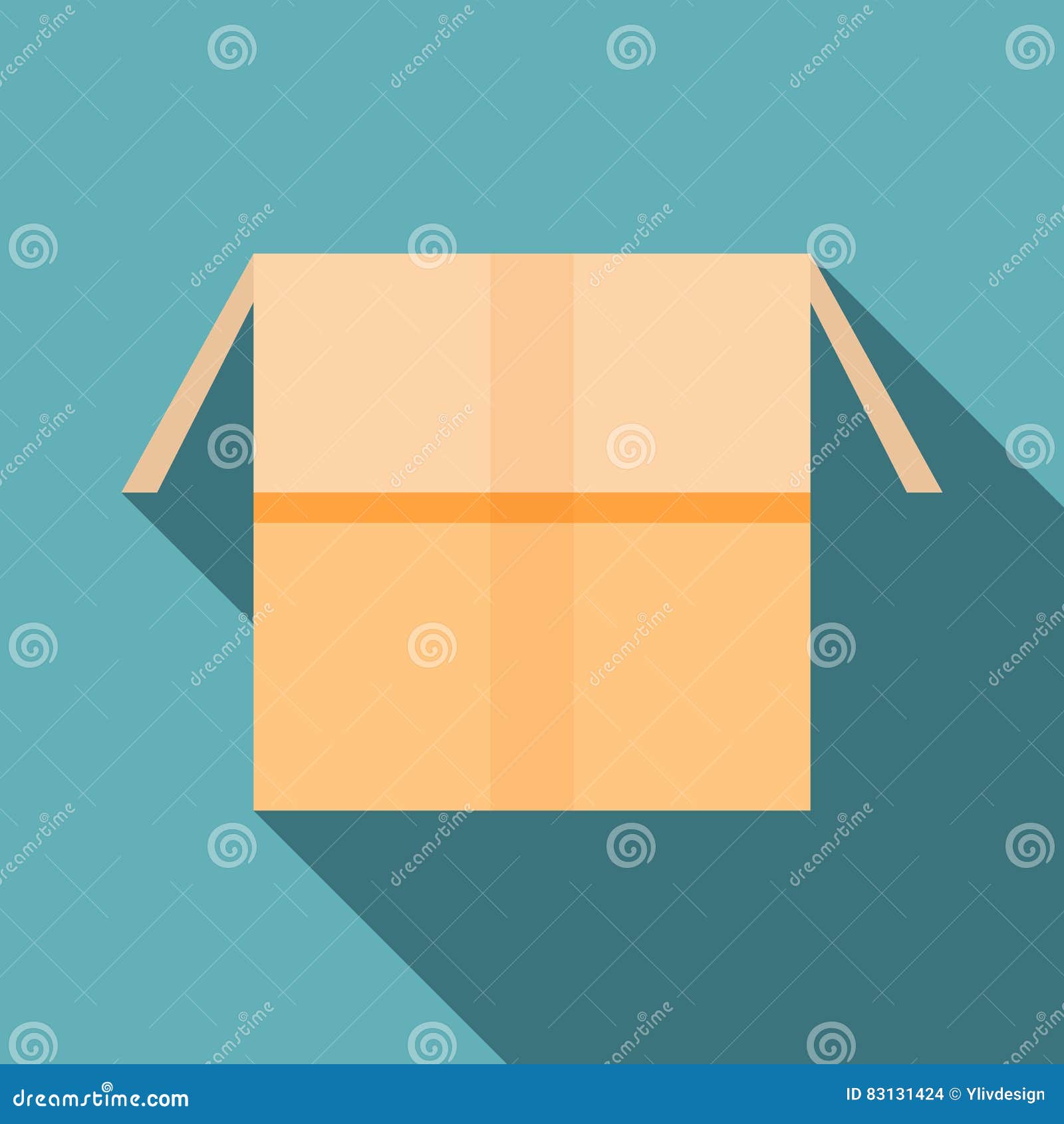 White box icon, flat style stock vector. Illustration of birthday ...