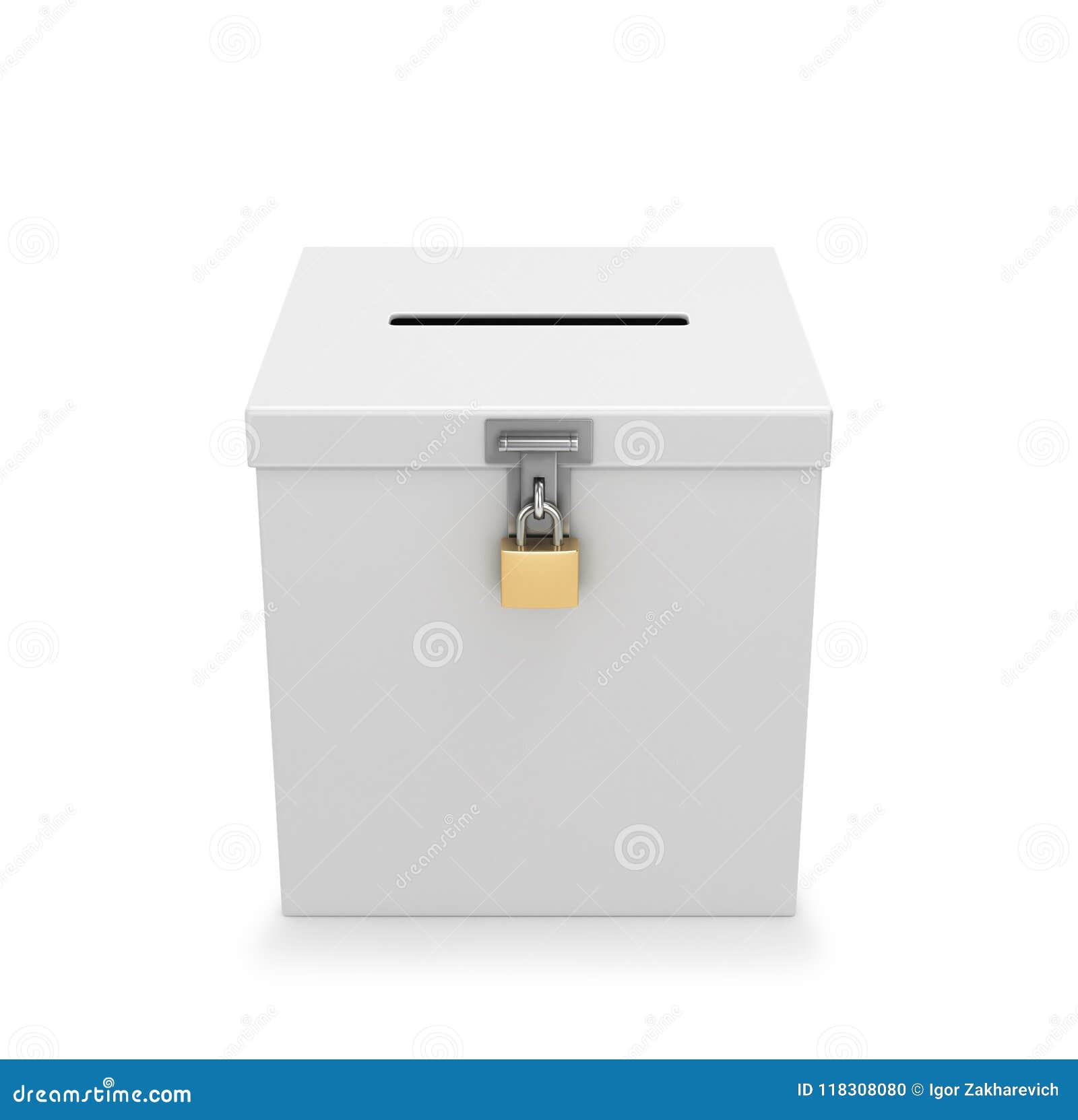 White Box with a Lock for Voting. Stock Illustration - Illustration of ...