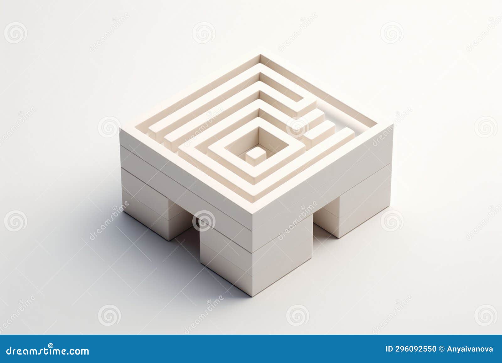 A White Box with a Maze Inside of it Stock Illustration - Illustration ...