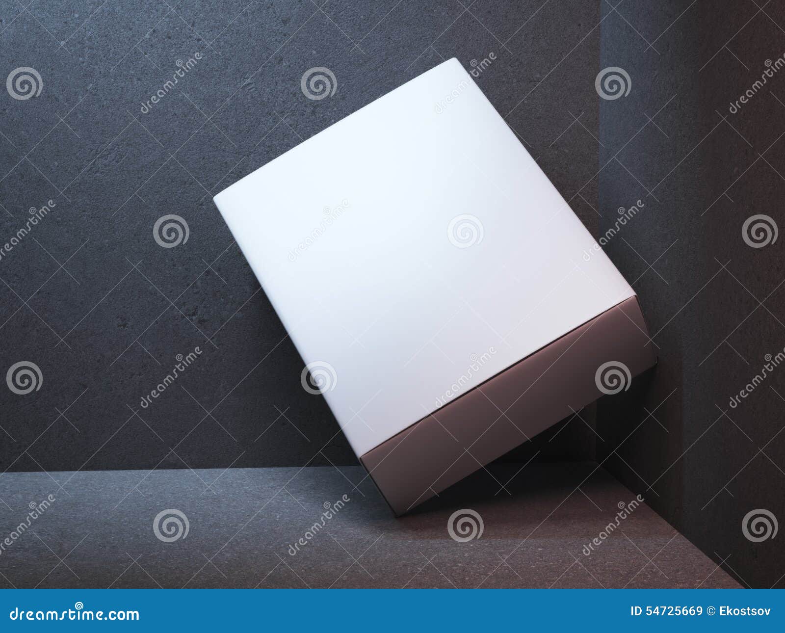 White box in modern studio stock image. Image of graphic - 54725669