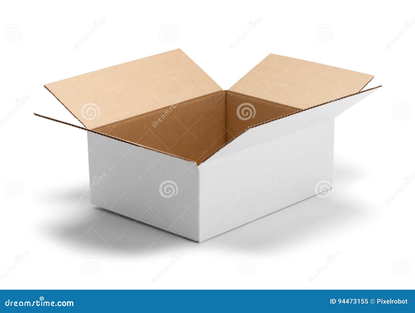 White Box Open Side View stock image. Image of copy, empty - 94473155
