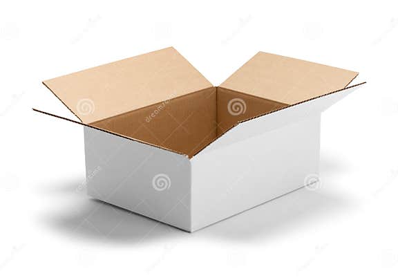 White Box Open Side View stock image. Image of copy, empty - 94473155