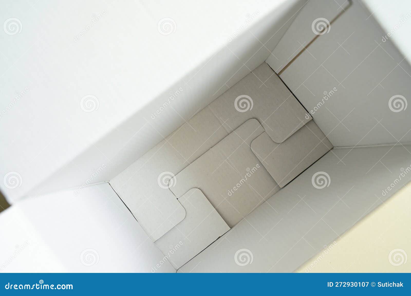 Close Up White Box Packaging Inside, Paper Textured Stock Image - Image ...