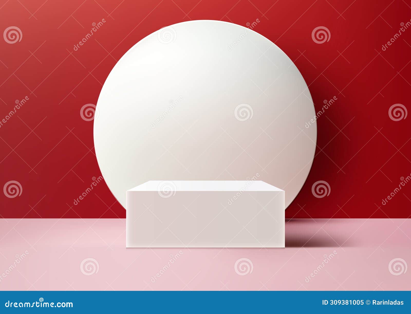 A White Box Podium with a White Circle Platform Backdrop, Both Set ...