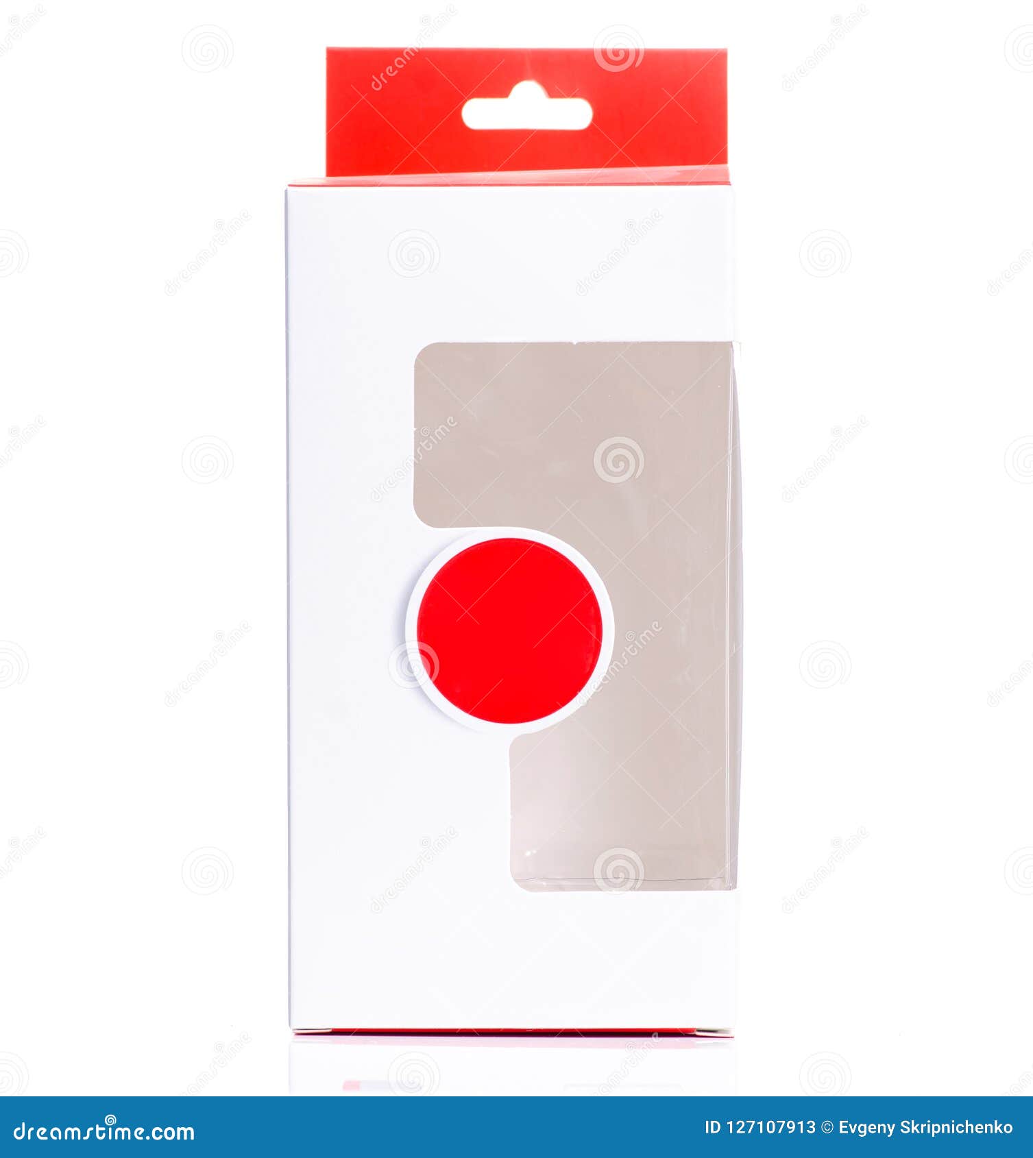 White box with red stock image. Image of object, post - 127107913