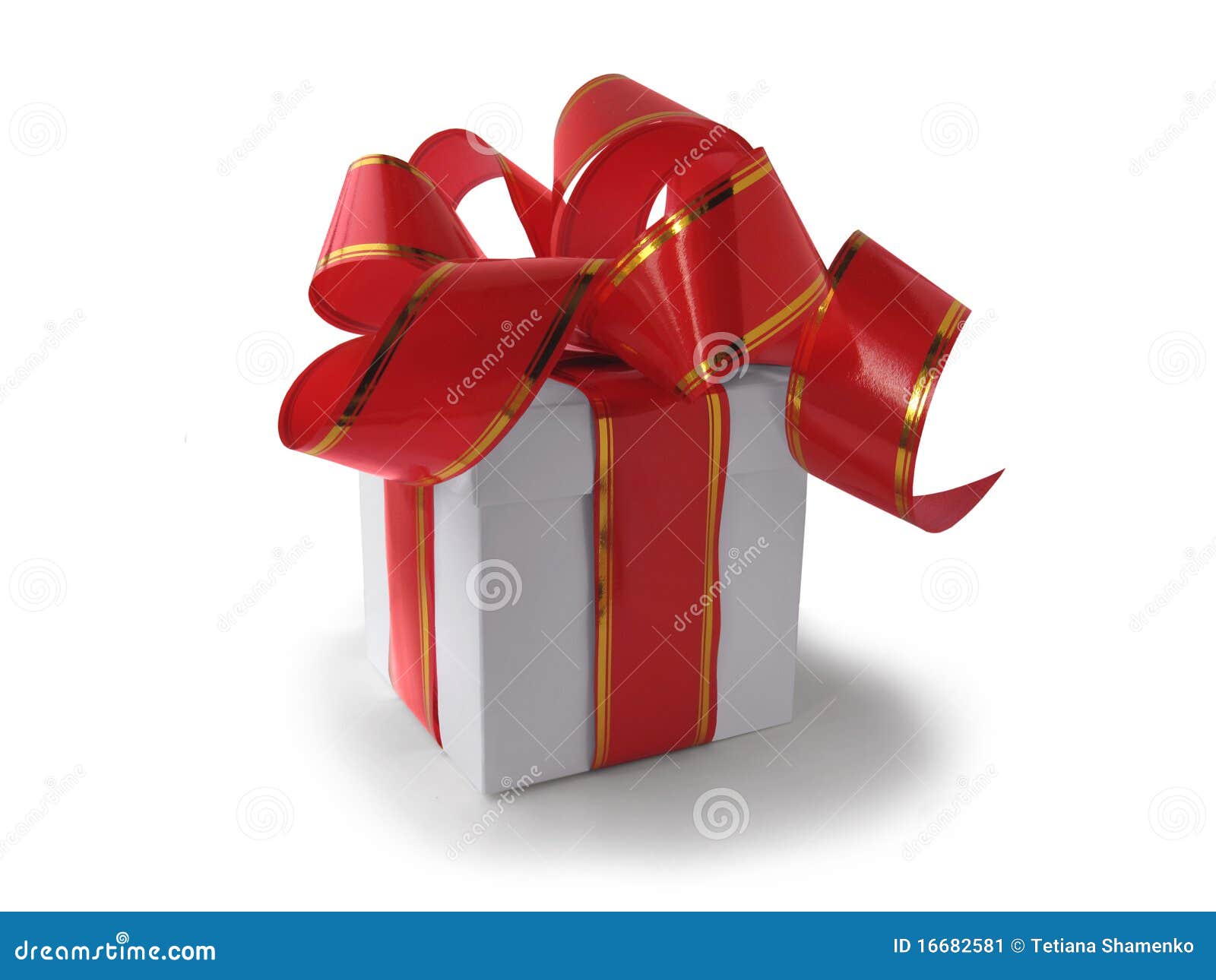 White box with red bow stock image. Image of present - 16682581
