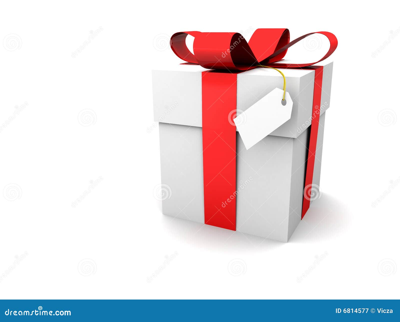 White box and red ribbon. stock illustration. Illustration of greeting ...