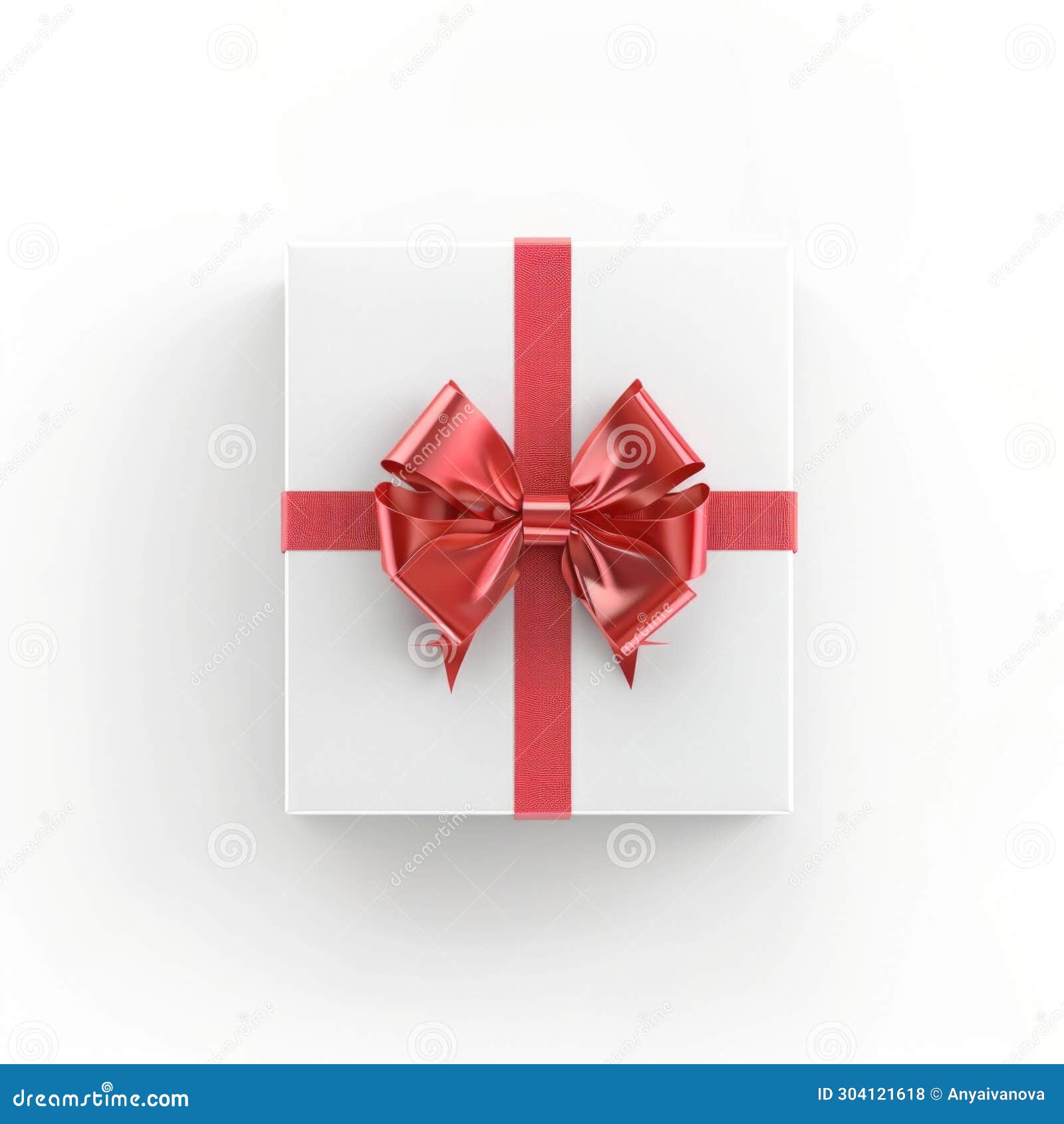 A White Box with a Red Ribbon and a Bow Stock Illustration ...