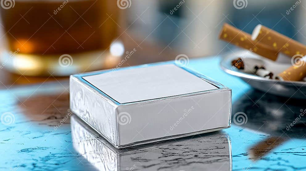 White Box with Space for Text with Nicotine Patch. Stock Photo - Image ...