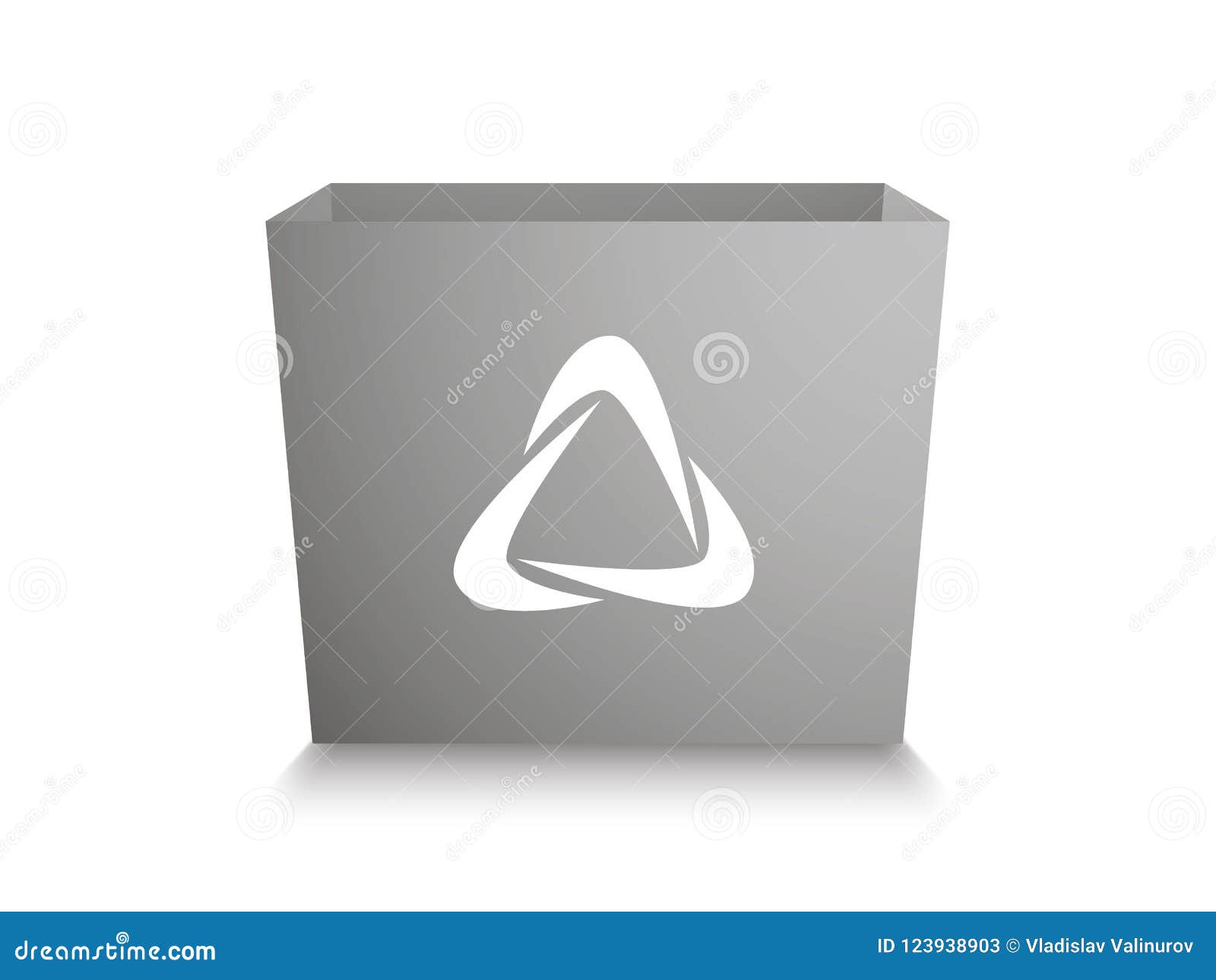 White Box with White Stylized Waste Recycling Logo, 3d Pattern Stock ...