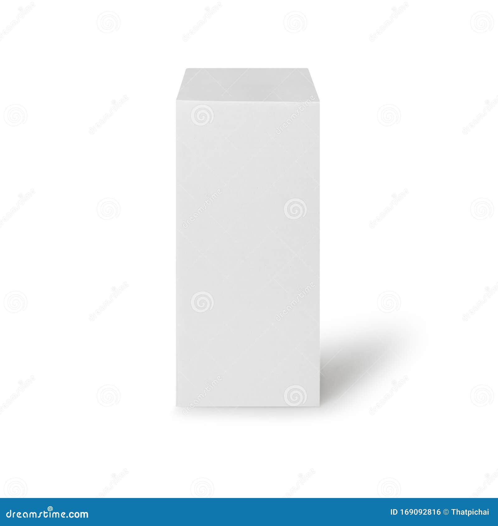 White Box Tall Shape Product Packaging in Front View Isolated on White ...