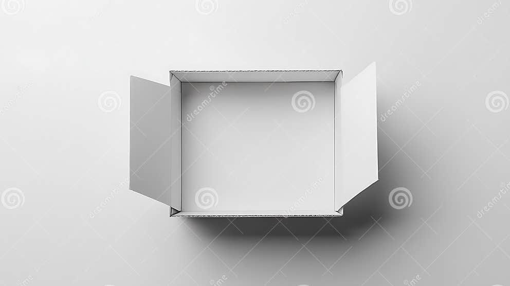 A White Box with the Top Half Cut Off Stock Illustration - Illustration ...