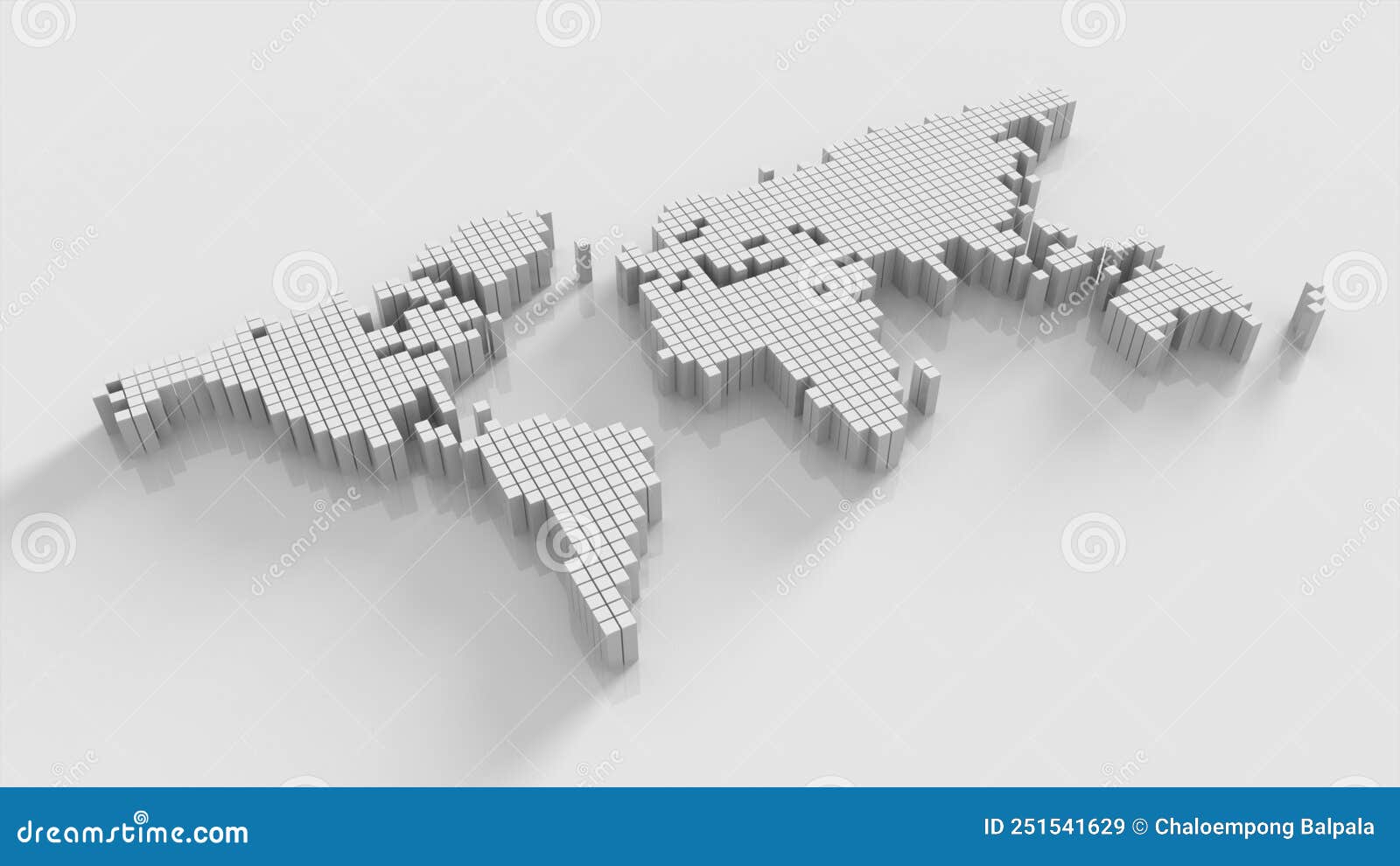 White Box World Map. Abstract World Map Stock Illustration ...