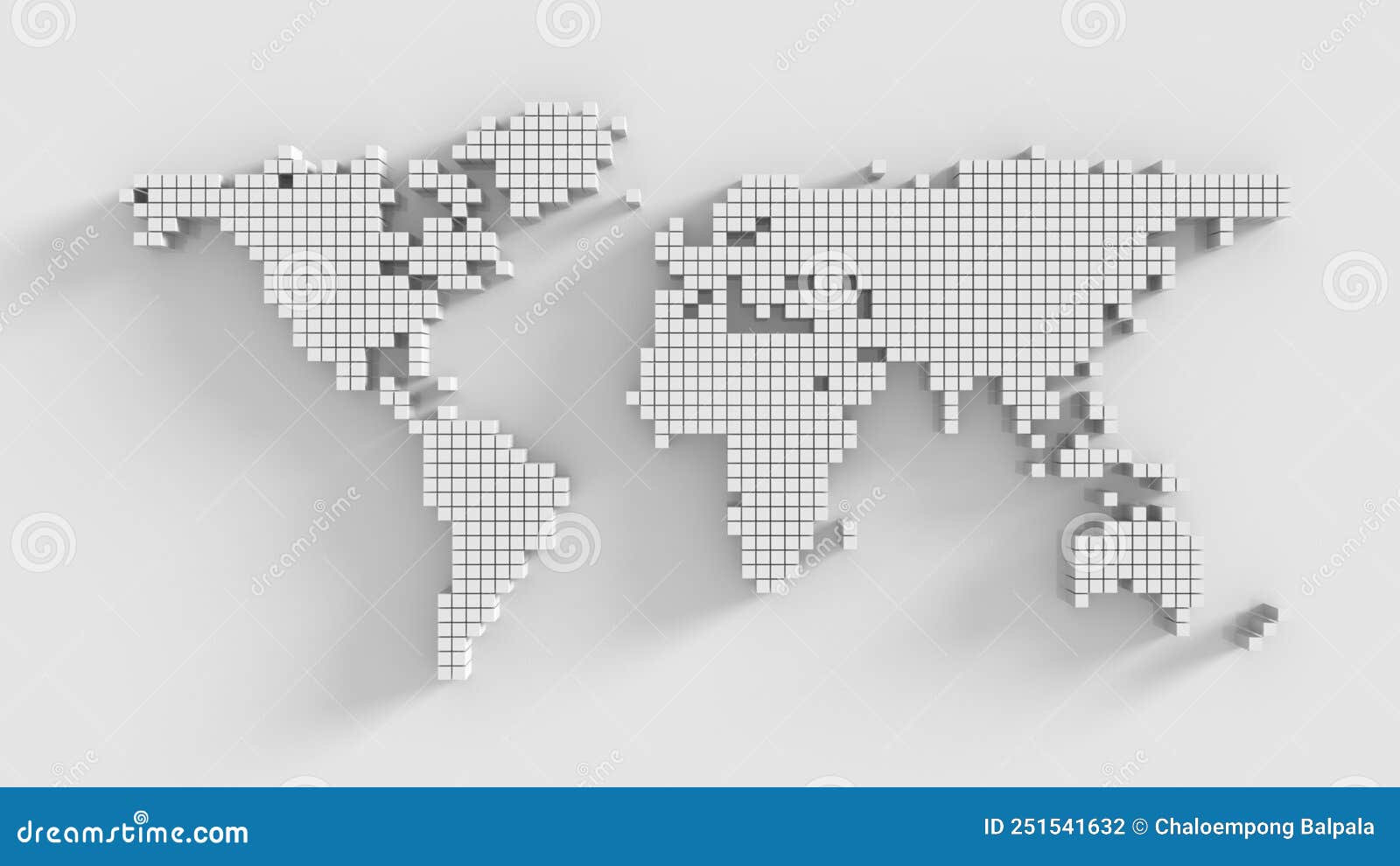 White Box World Map. Abstract World Map Stock Illustration ...