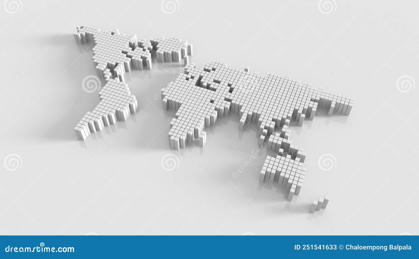 White Box World Map. Abstract World Map Stock Illustration ...