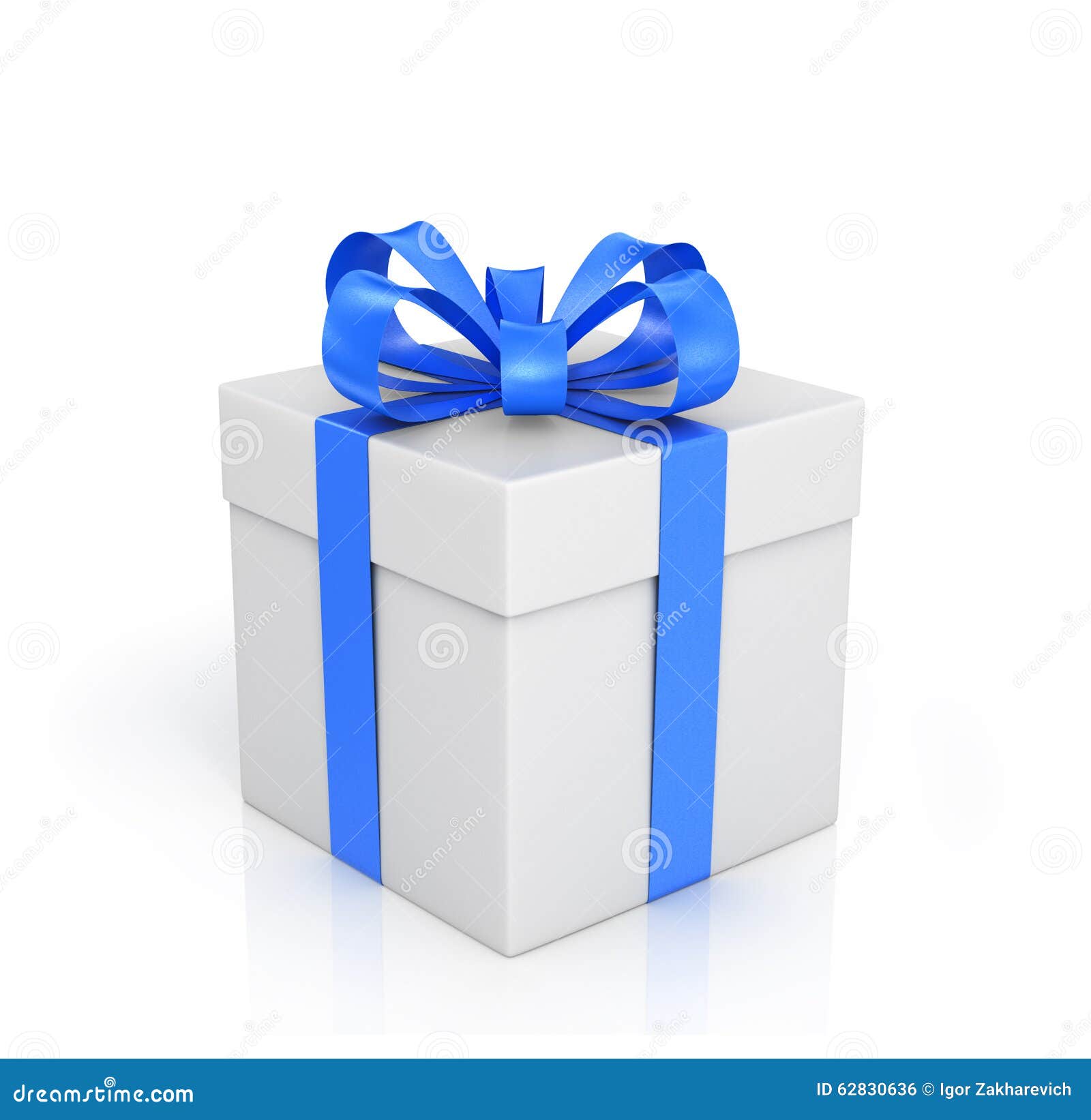 The White Box Wrapped with Blue Ribbon with Stock Illustration ...