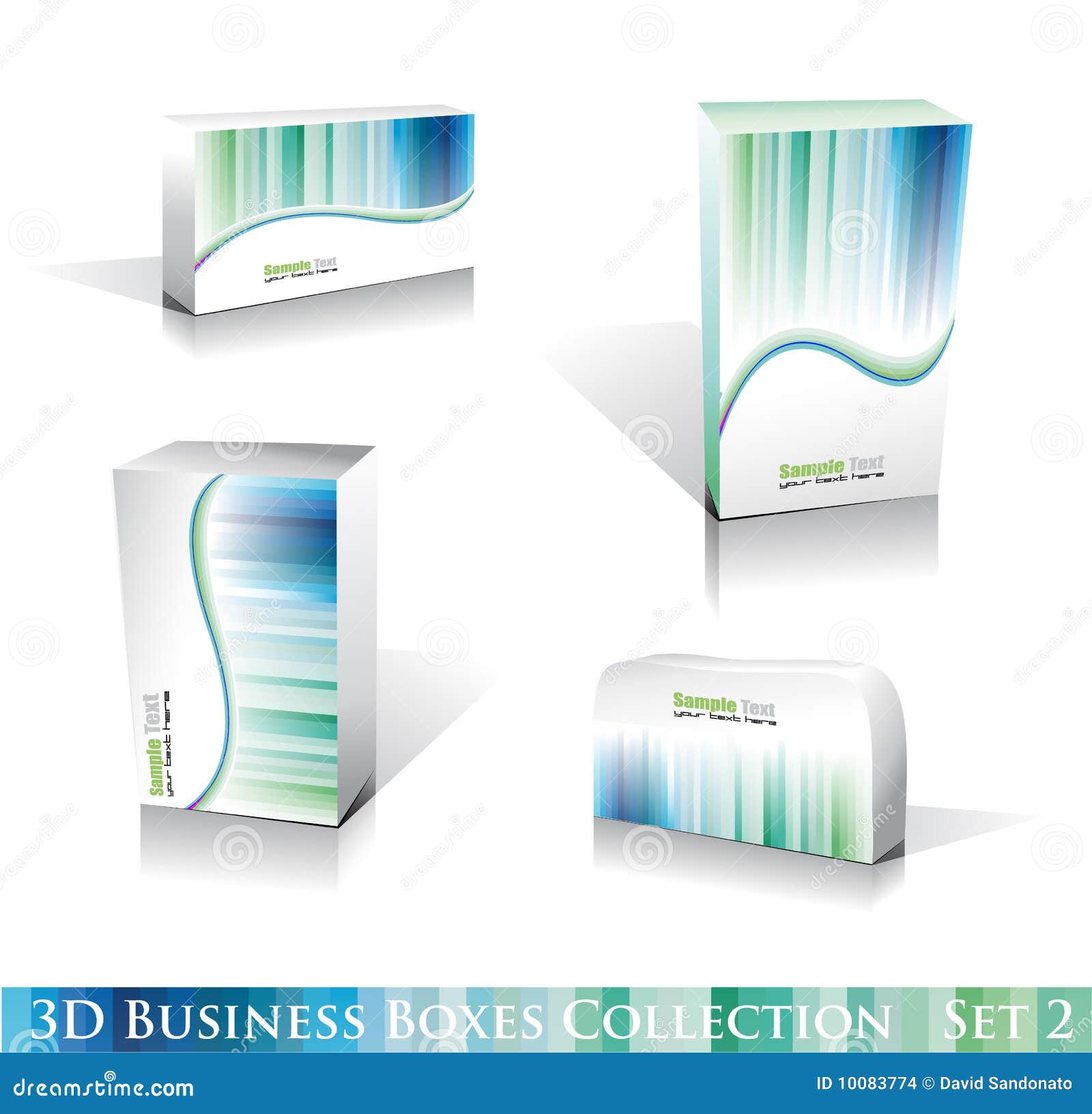 White Boxes Icon Set stock vector. Illustration of customized - 10083774