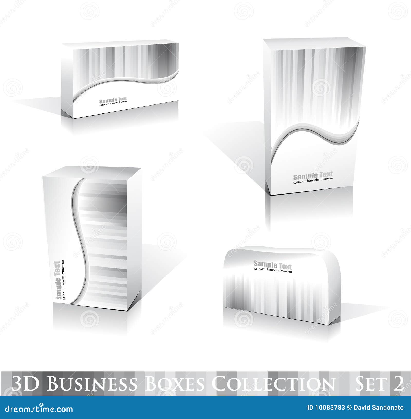 White Boxes Icon Set stock vector. Illustration of application - 10083783