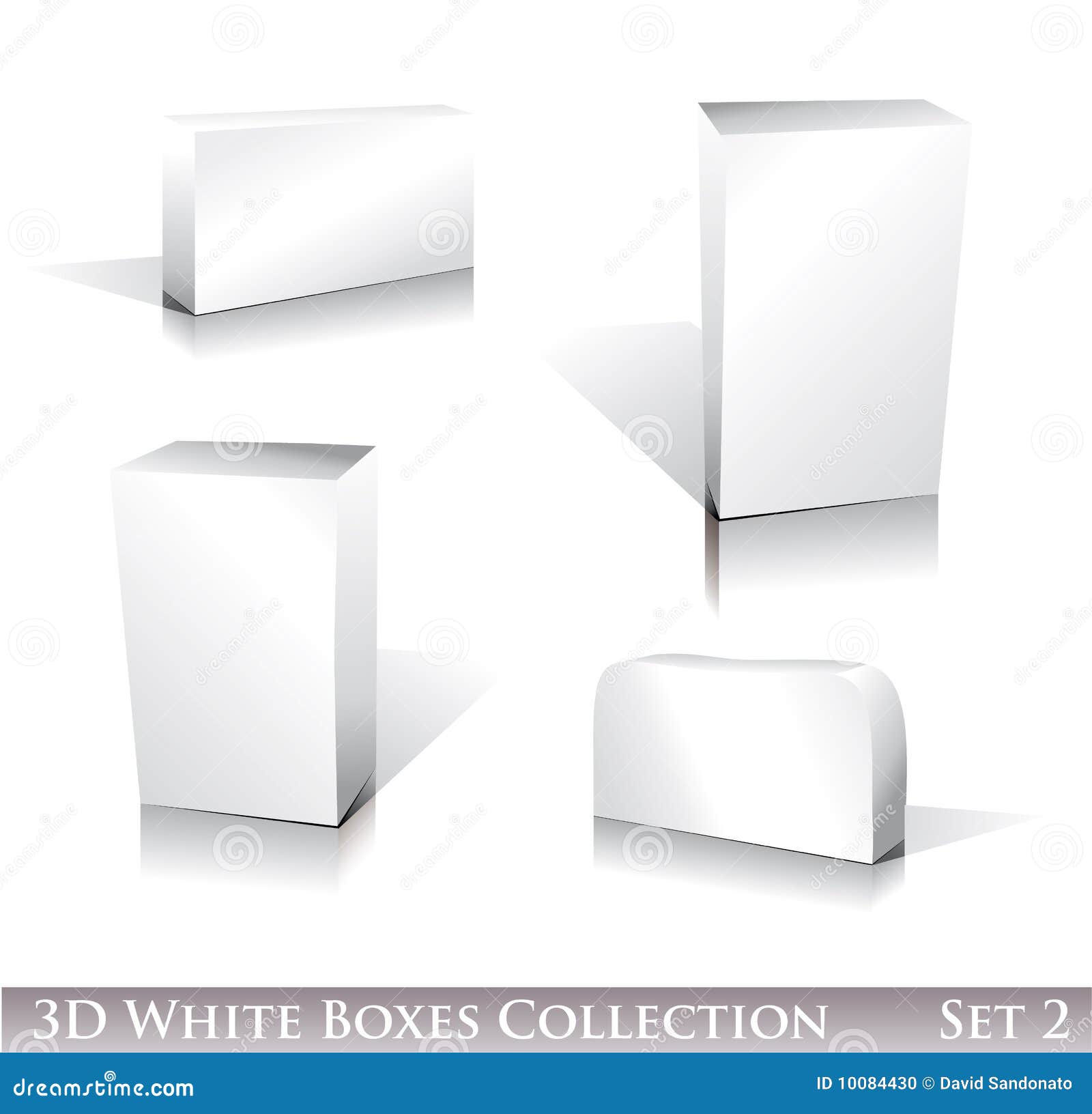 White Boxes Icon Set stock vector. Illustration of program - 10084430