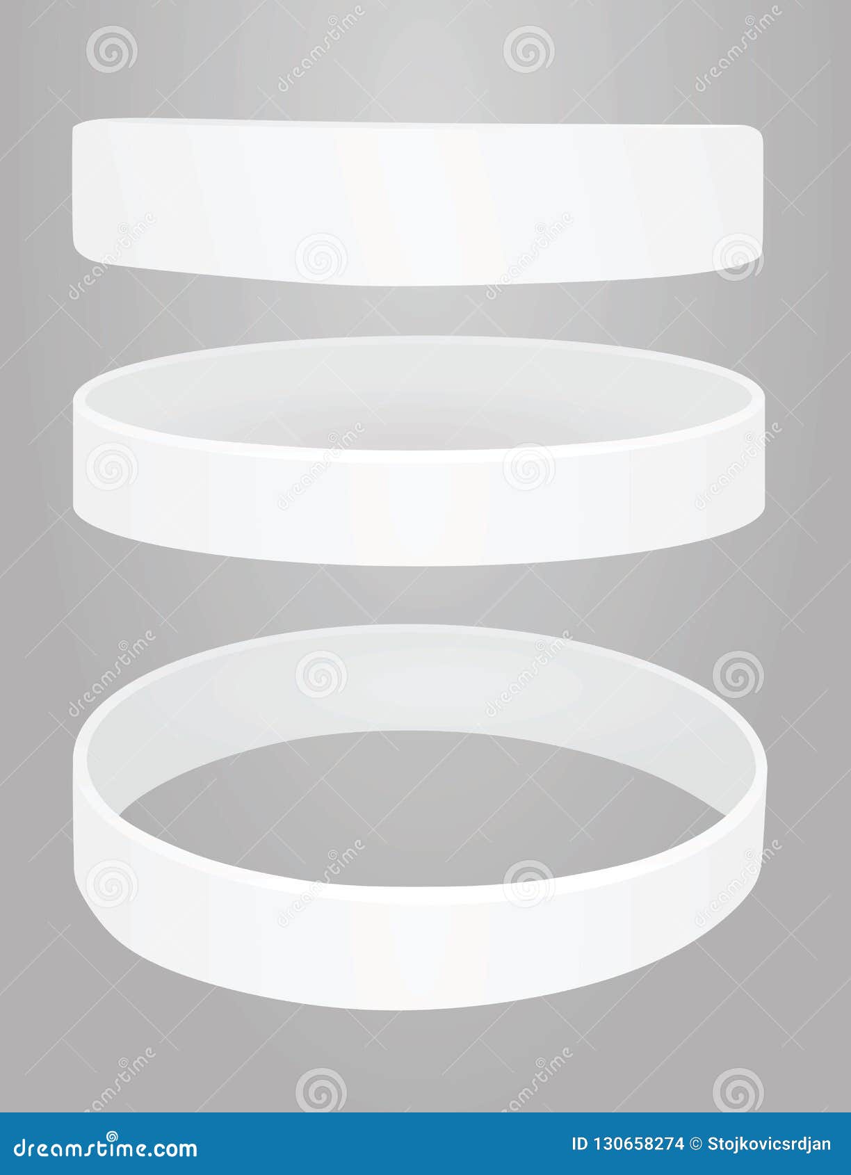 White Bracelet. Front and Side View Stock Vector - Illustration of ...
