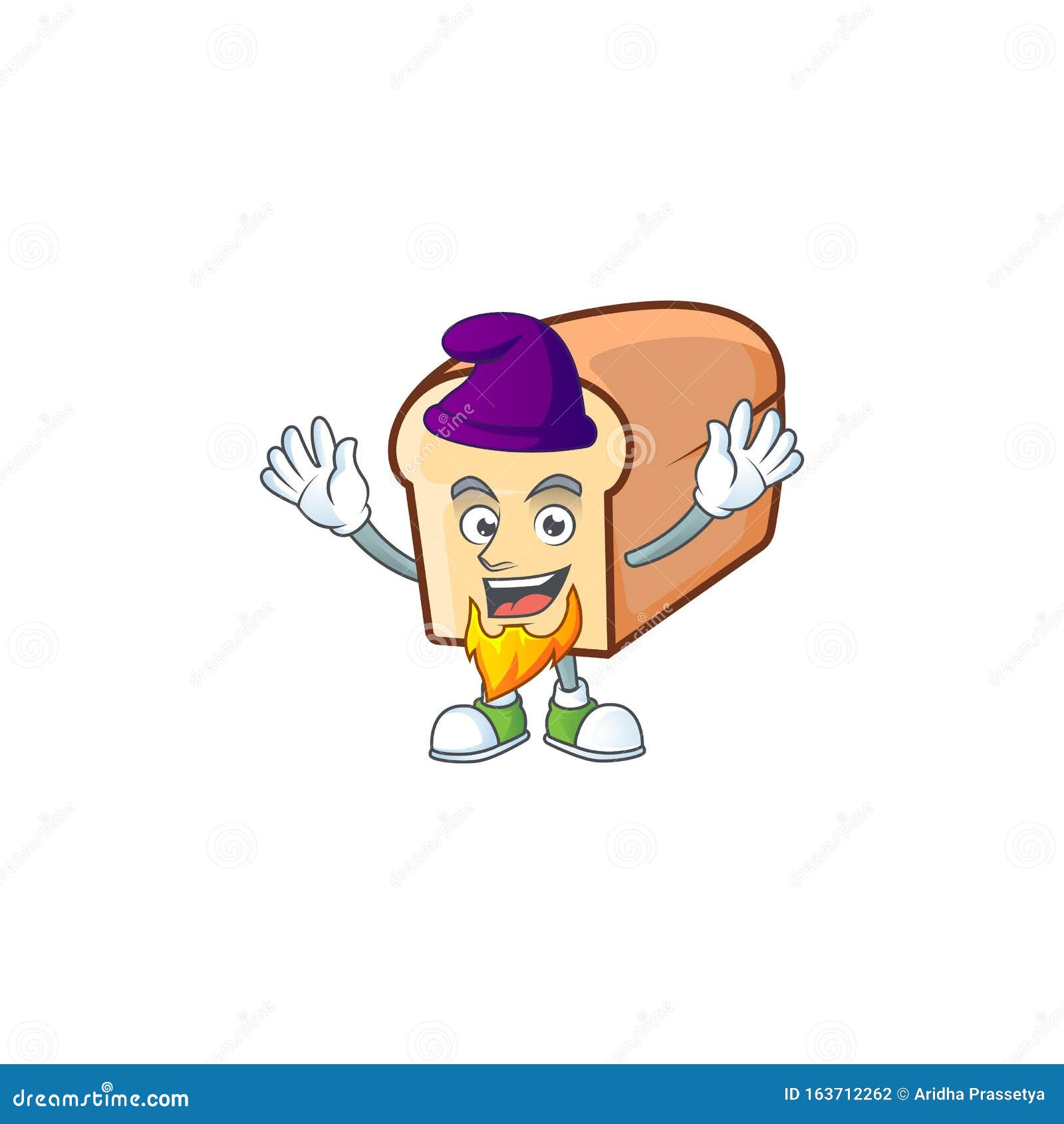White Bread of Cartoon with Elf Mascot. Stock Vector - Illustration of ...