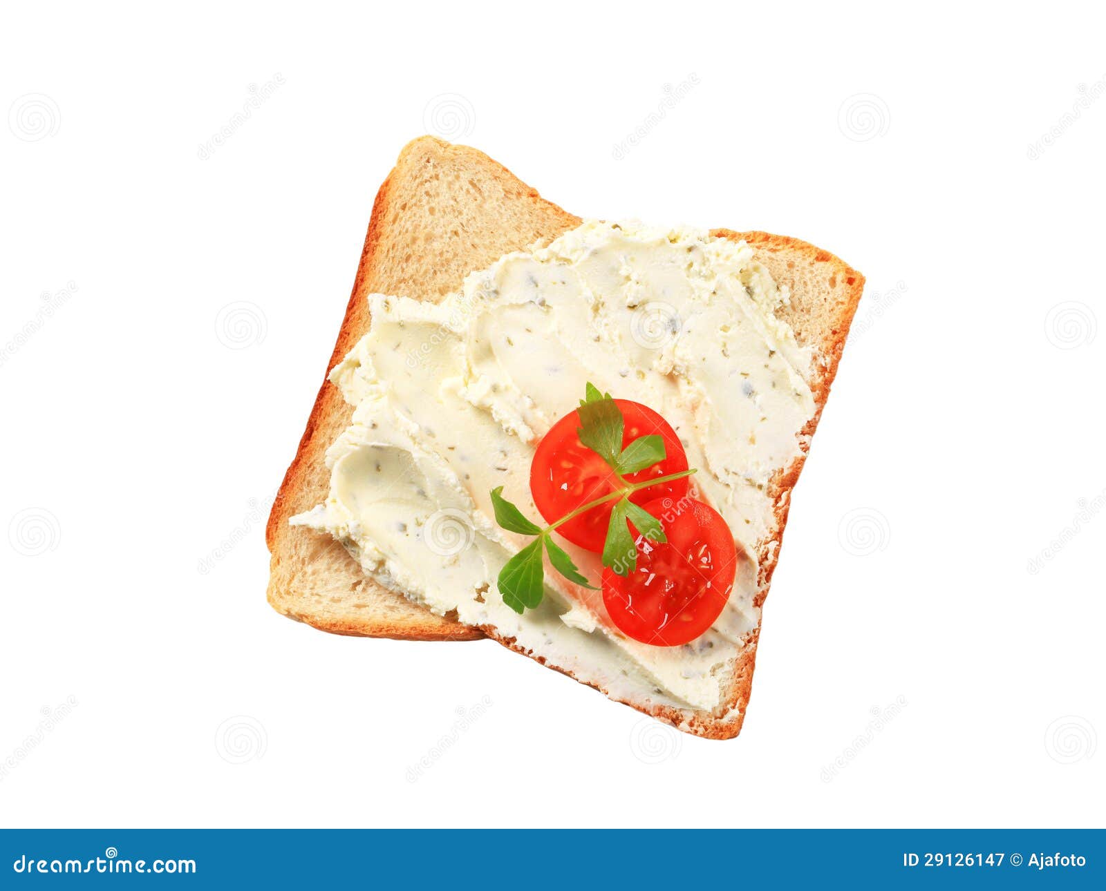 White Bread With Cheese Spread Royalty Free Stock Photography - Image ...
