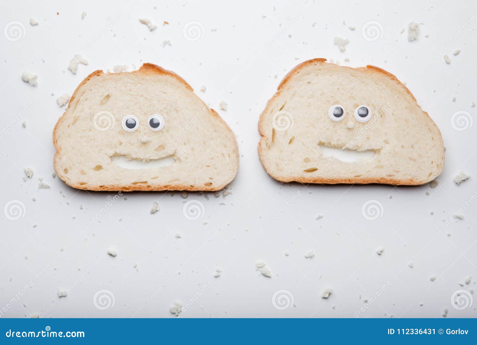 White Bread Face Studio Quality Light Stock Image - Image of face, eyes ...