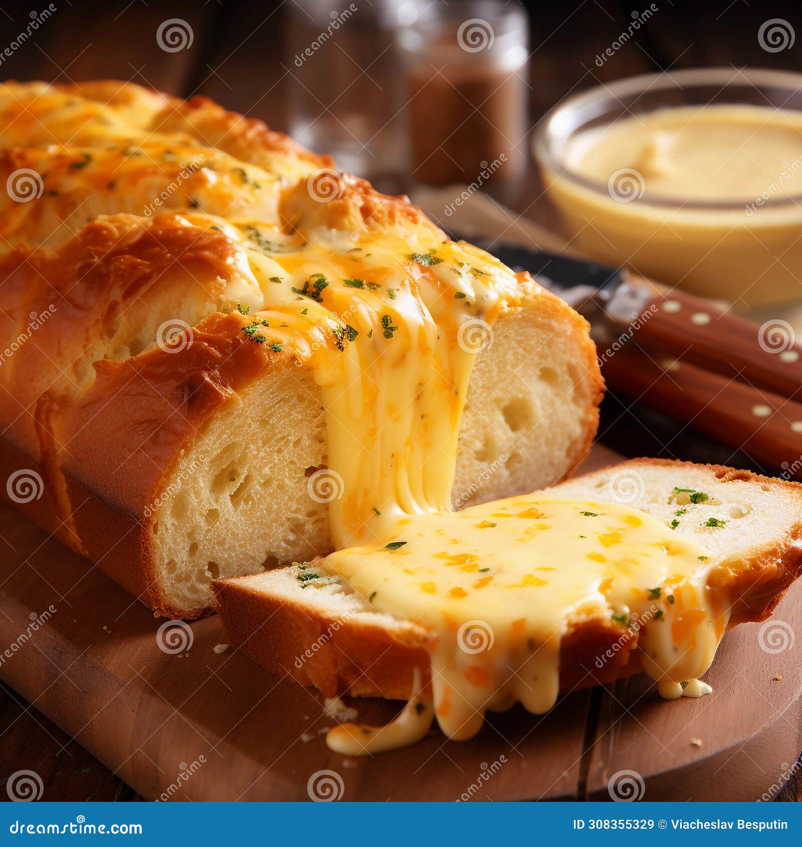 White Bread with Melted Cheese Stock Image - Image of fresh, tasty ...