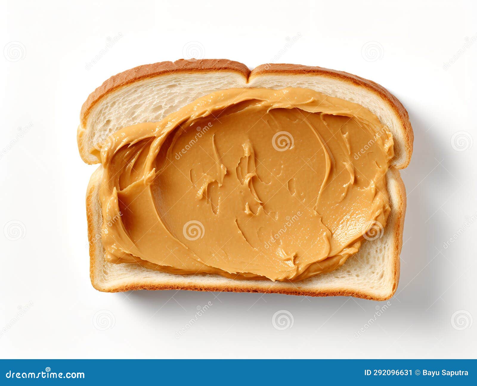 White Bread with Peanut Butter View from Above, Ai Generative Stock ...