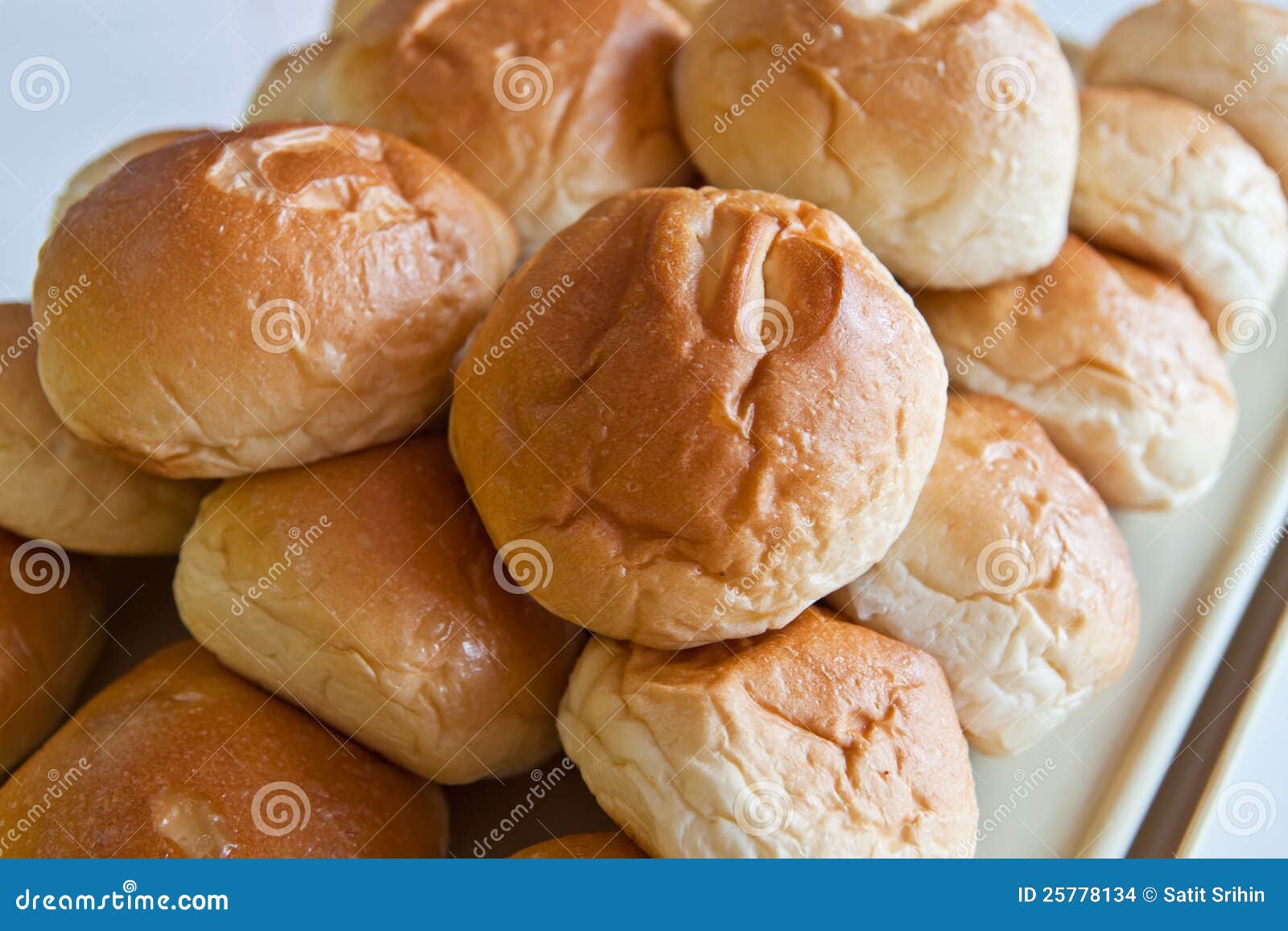 White bread rolls stock photo. Image of fresh, tray, pile - 25778134