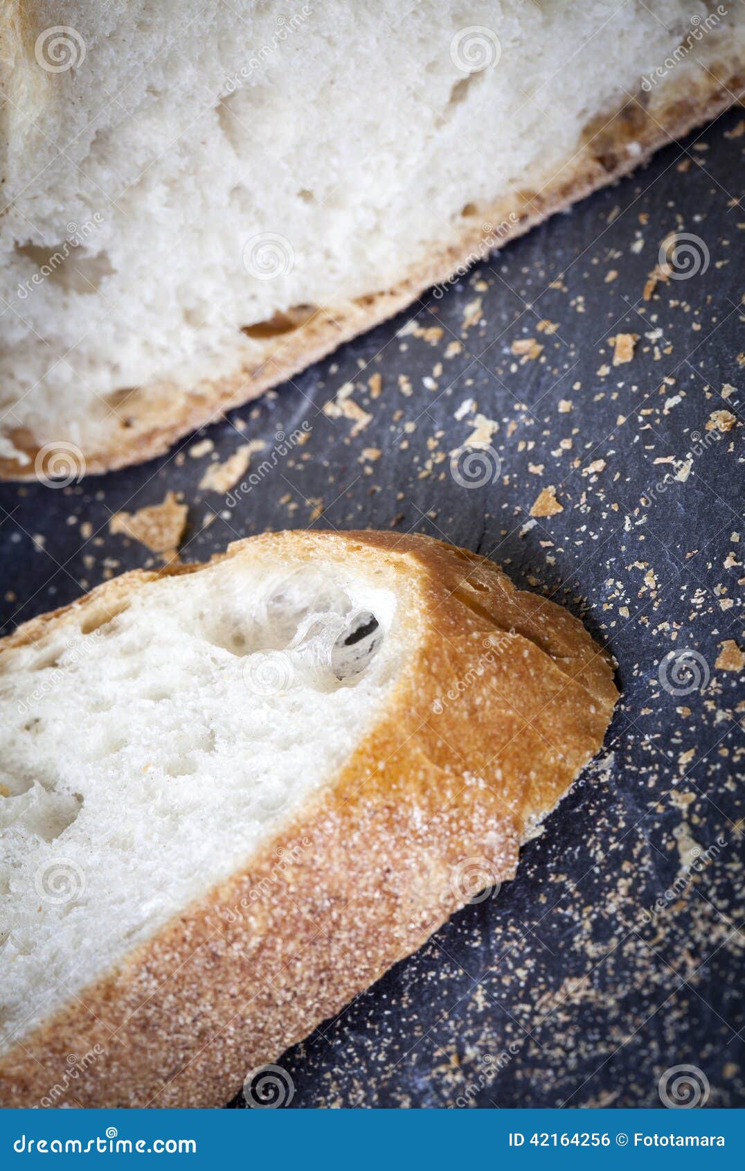 White bread stock photo. Image of sliced, cutting, slate - 42164256