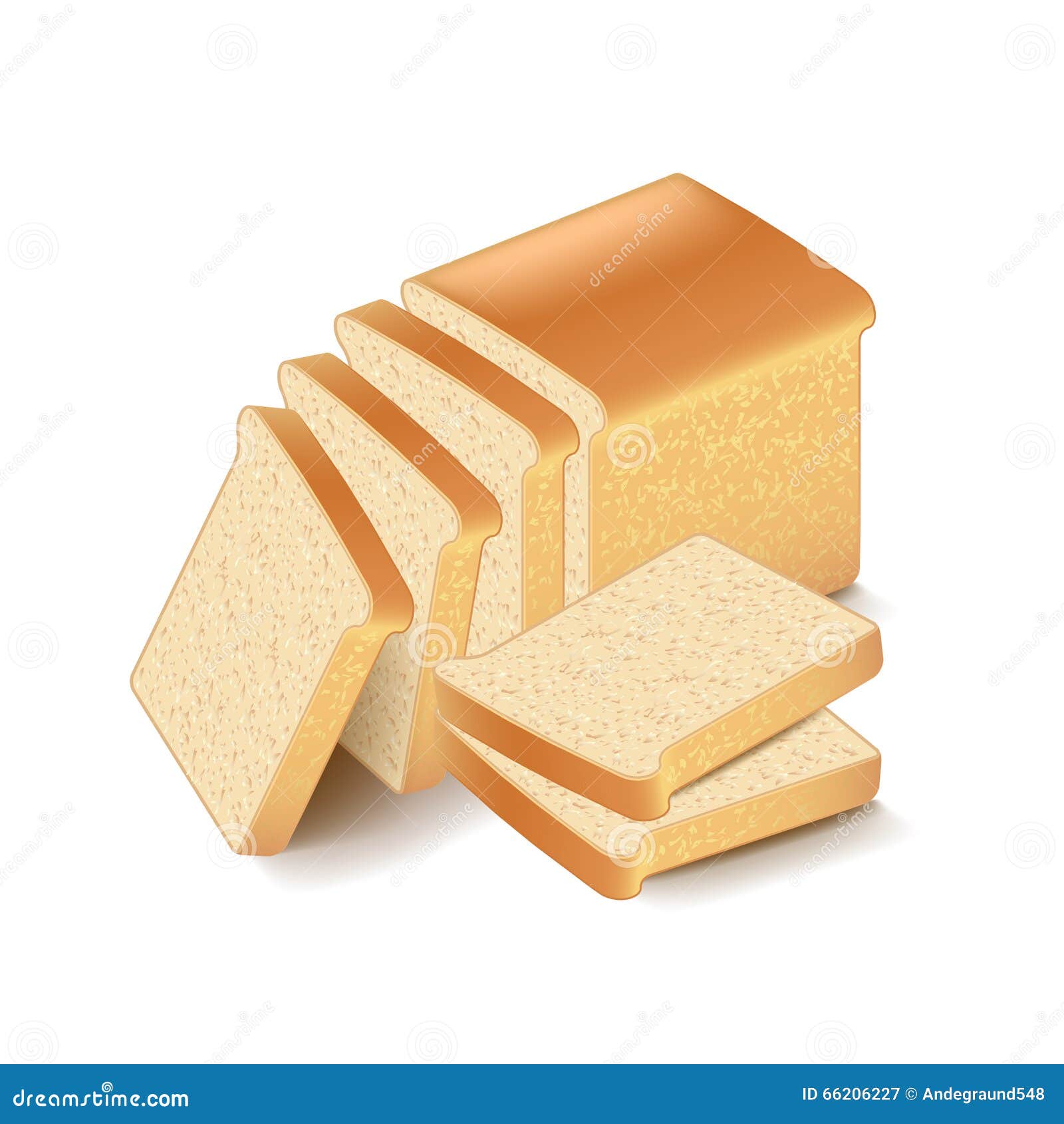 White Bread Sliced on White Vector Stock Vector - Illustration of ...