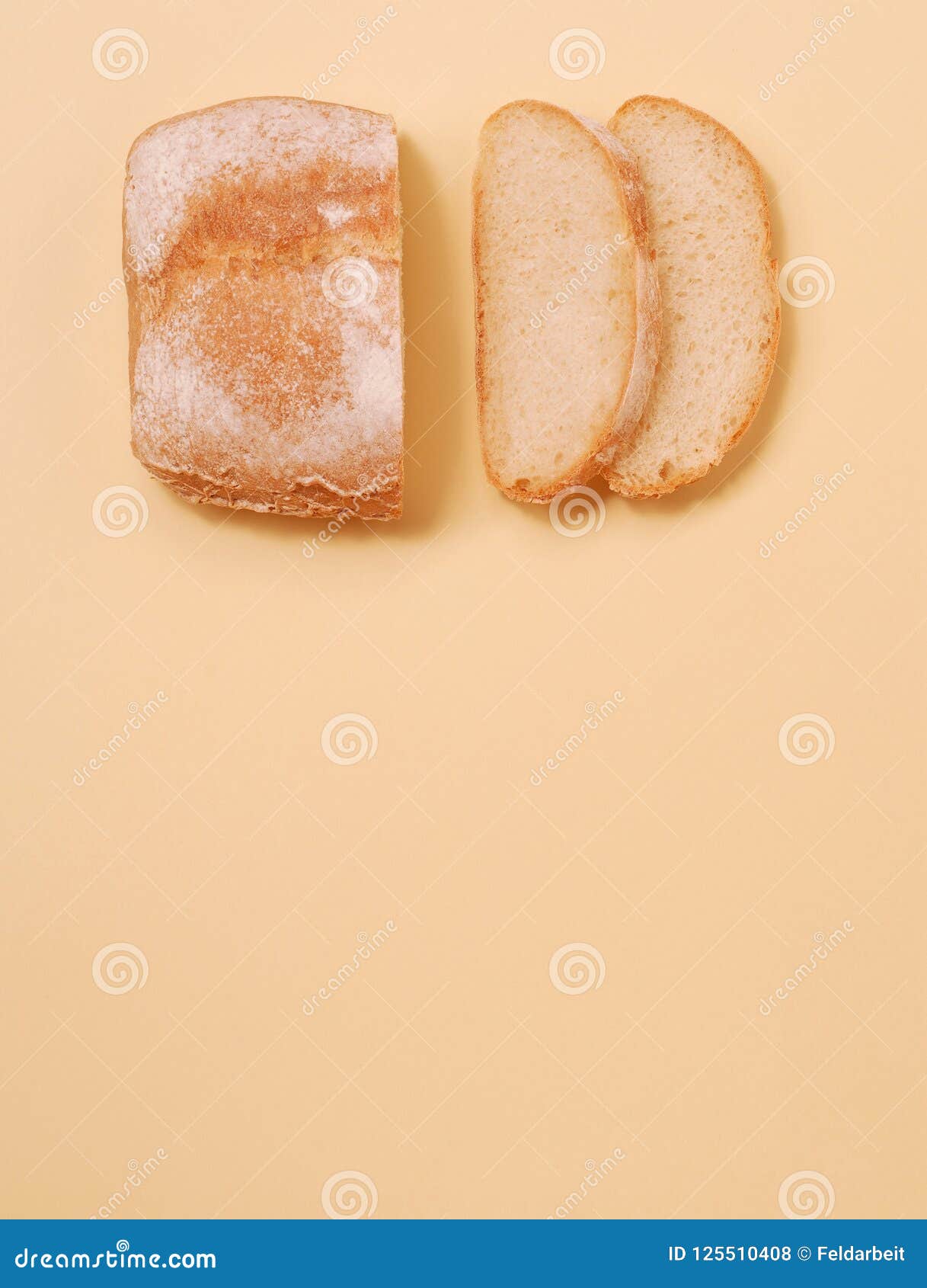 White Bread and Slices of Bread Over Yellow Stock Photo - Image of ...