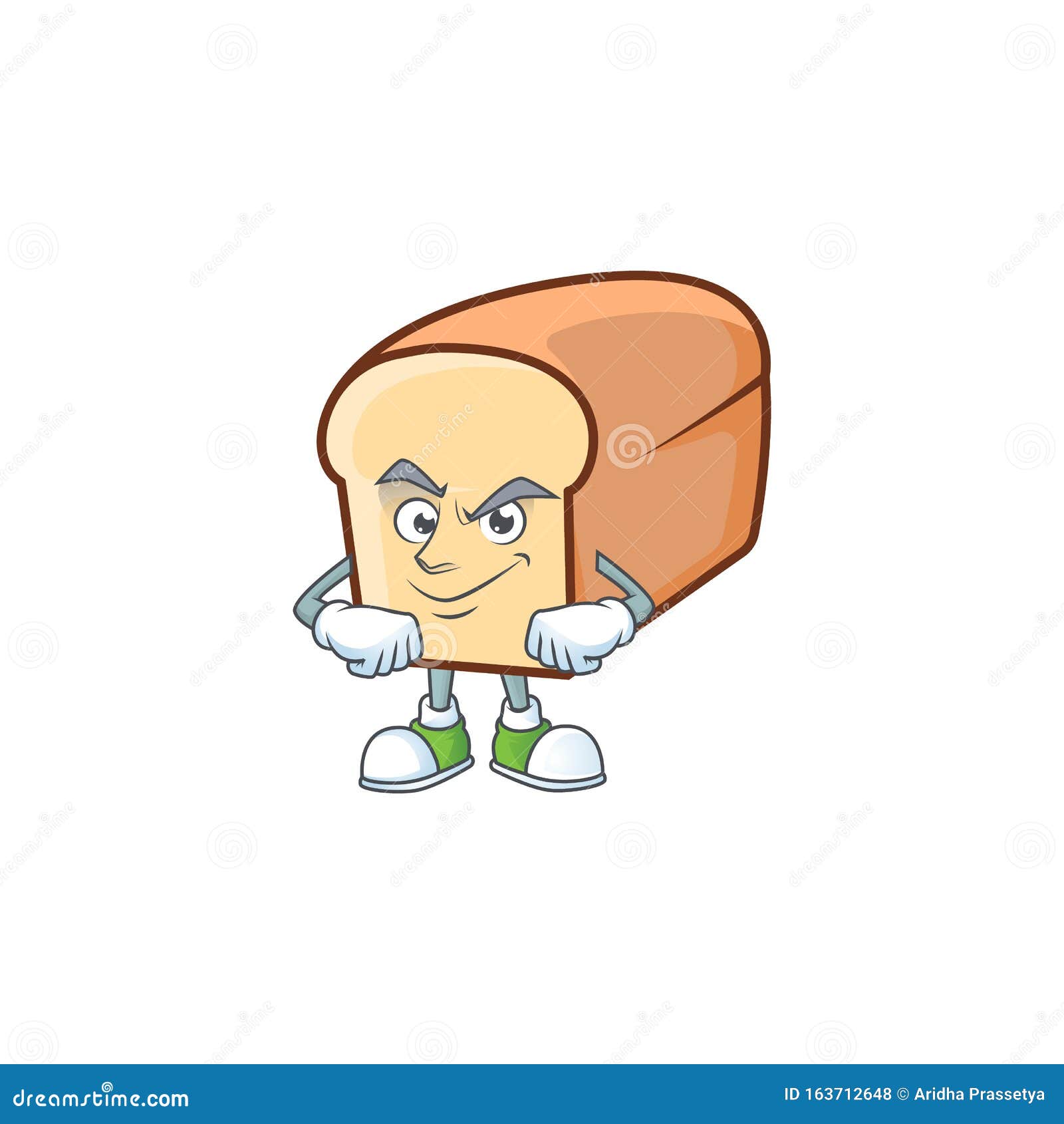 White Bread with Smirking Cartoon Character Shape. Stock Vector ...