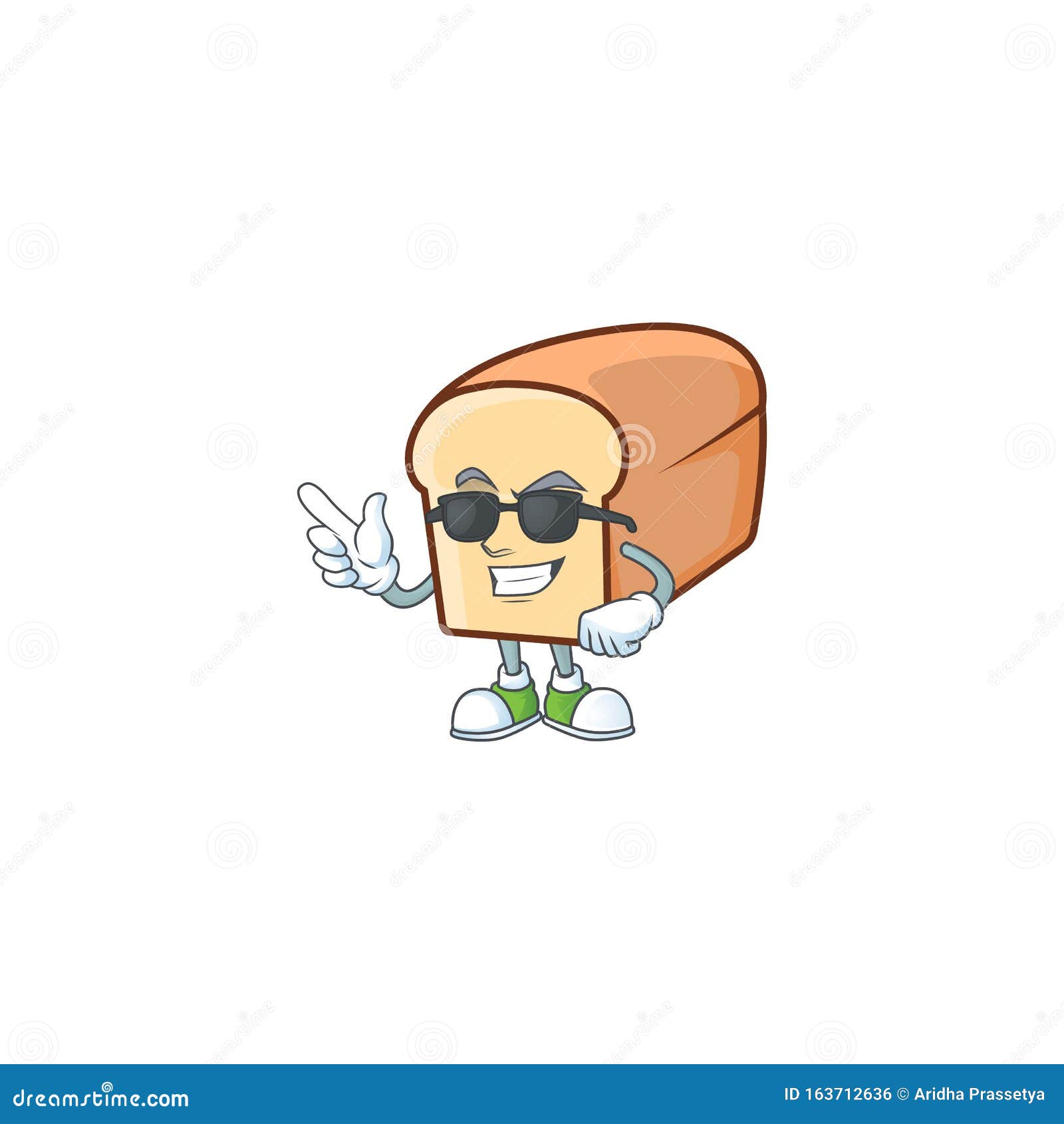 White Bread with Super Cool Cartoon Character Shape. Stock Vector ...