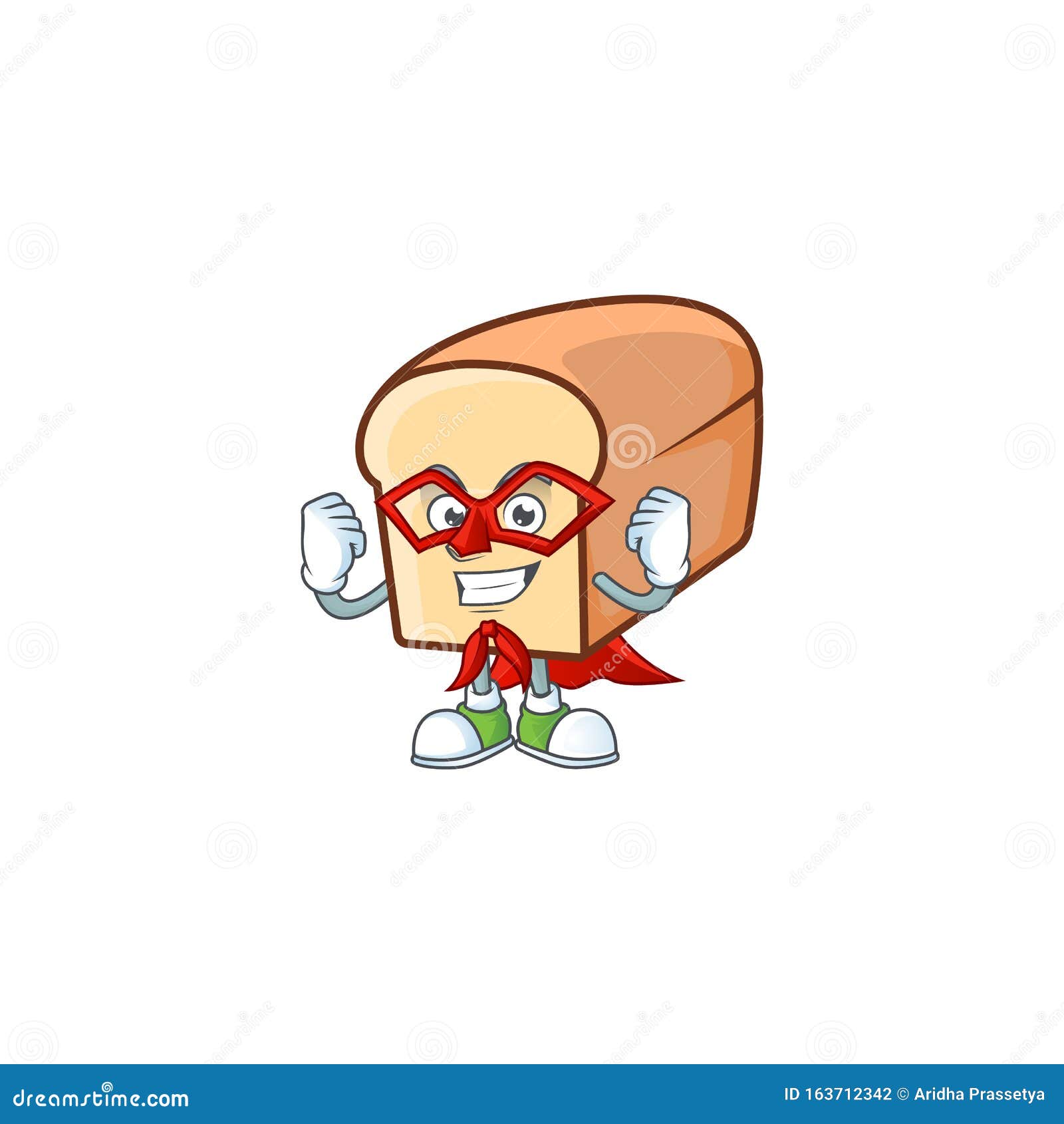 White Bread with Super Hero Cartoon Character Shape. Stock Vector ...