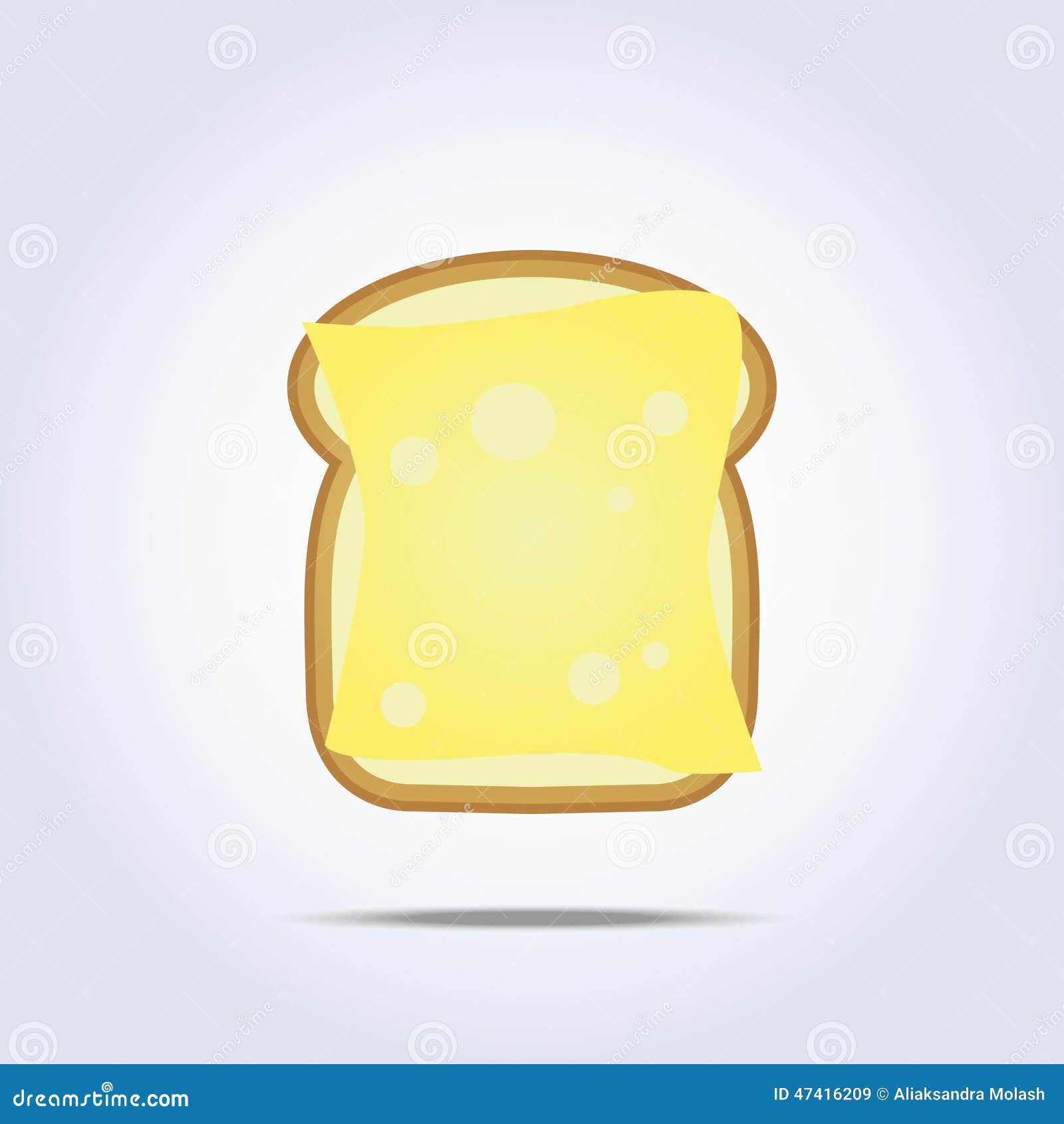White Bread Toast Icon with Cheese Stock Vector - Illustration of ...