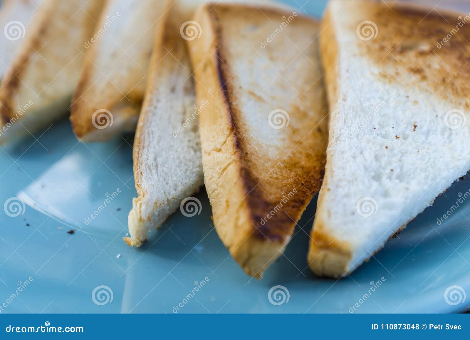 White Bread Toast on a Table Stock Photo - Image of breakfast, white ...