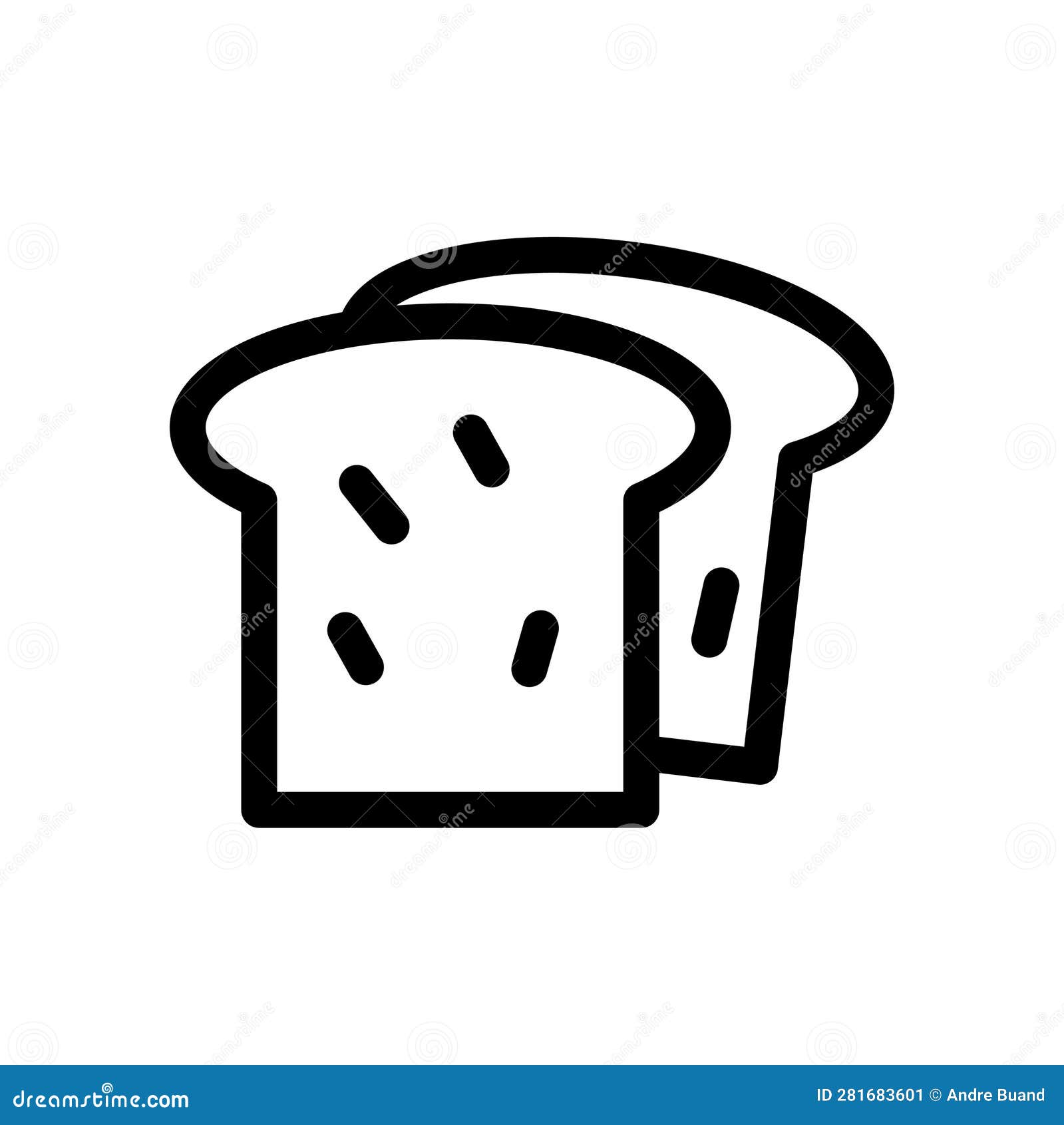 White Bread Vector Line Icon Stock Vector - Illustration of wheat, shop ...