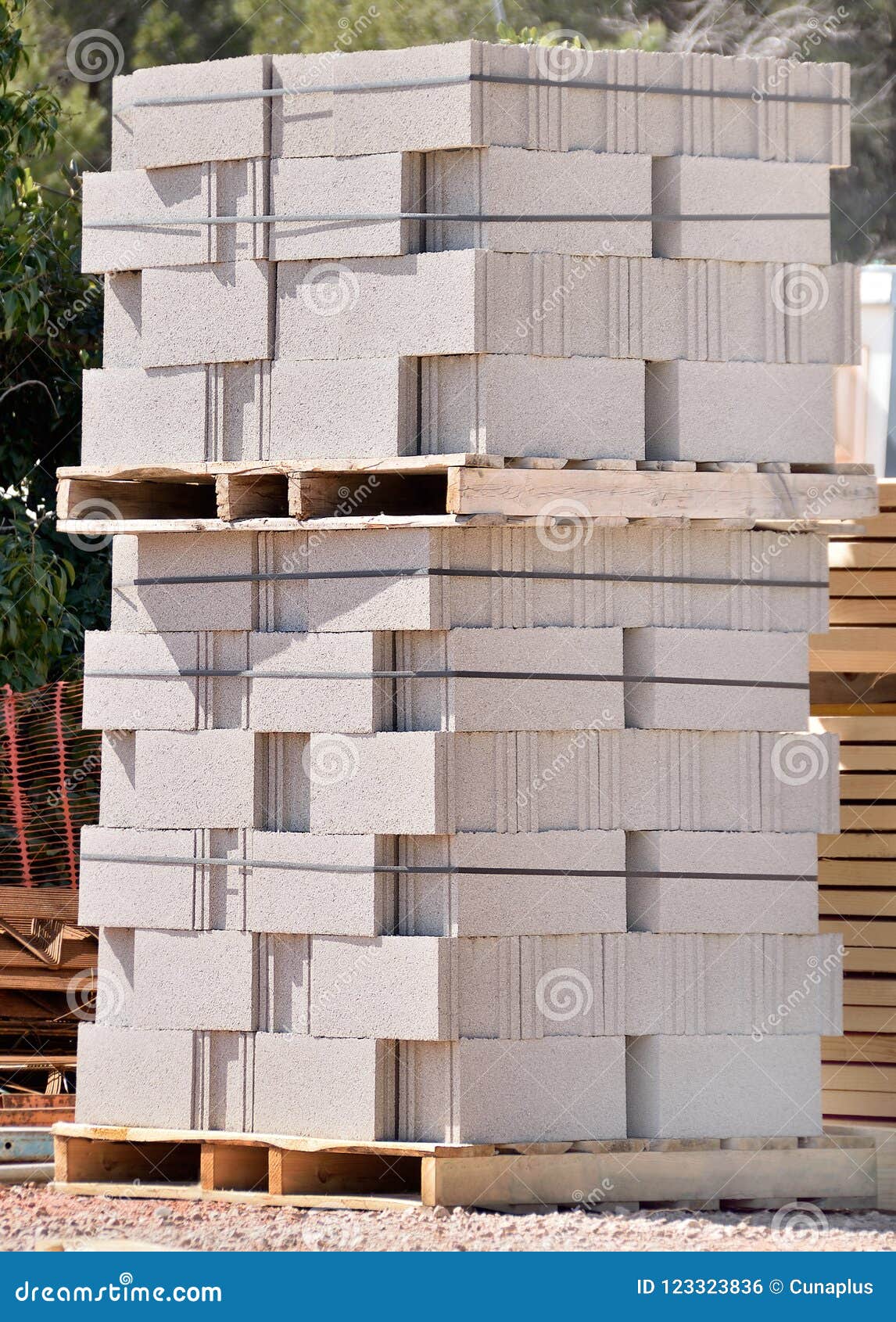 White Brick for Construction Stock Photo - Image of lots, palette ...