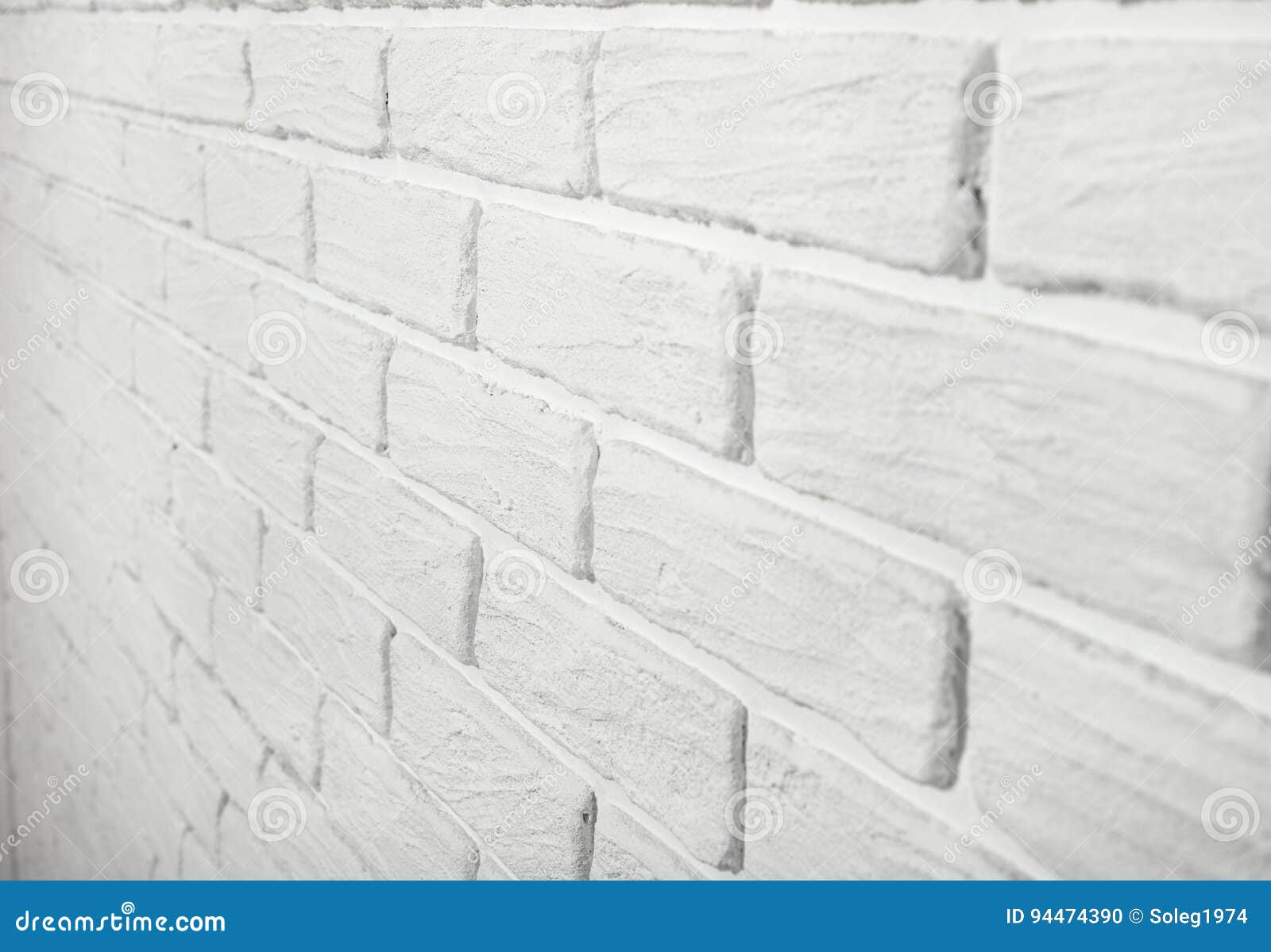 White Brick Wall, Angle View, Abstract Background Photo Stock Photo ...