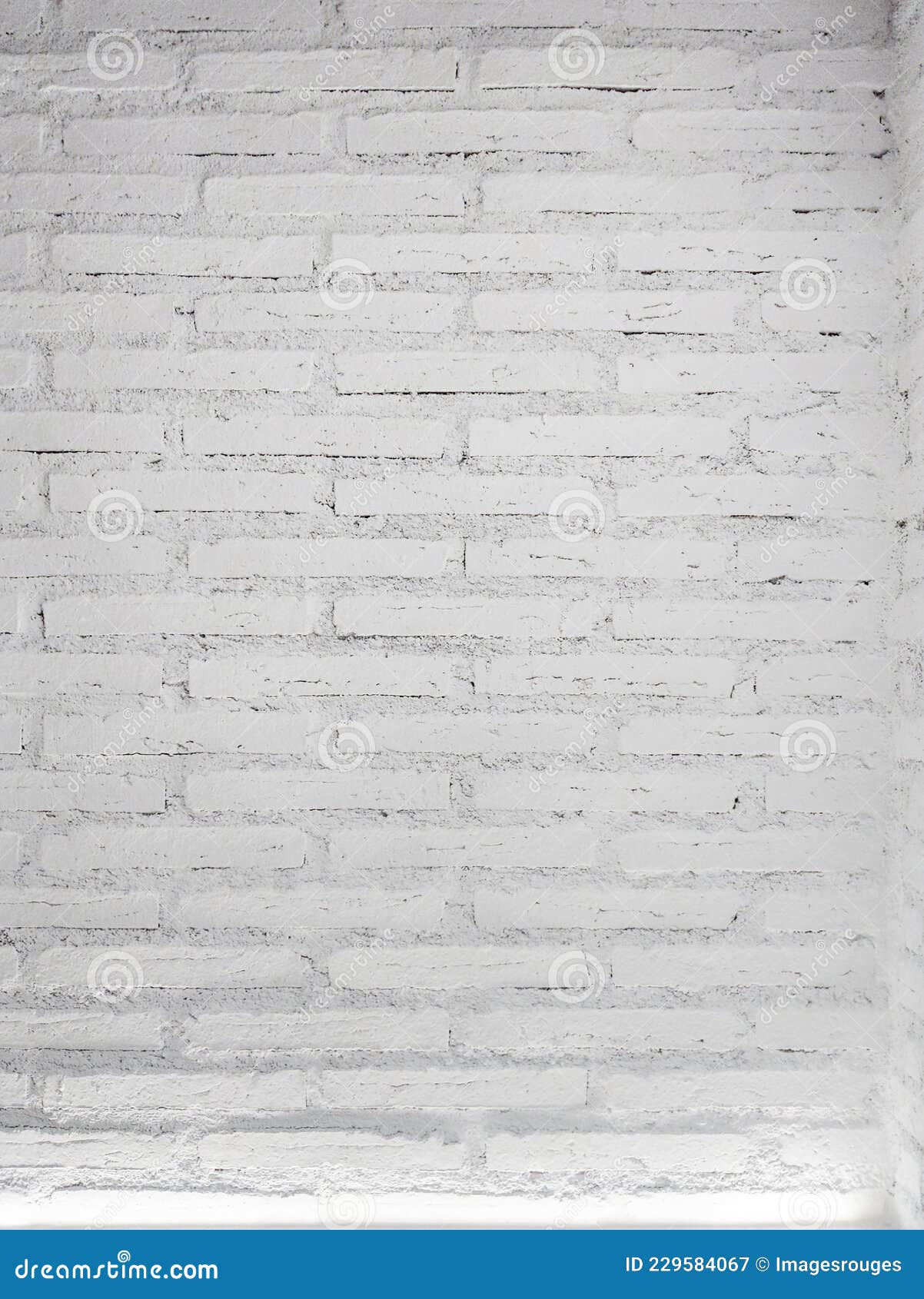 White Brick Wall Background with a Light Stock Image - Image of ...