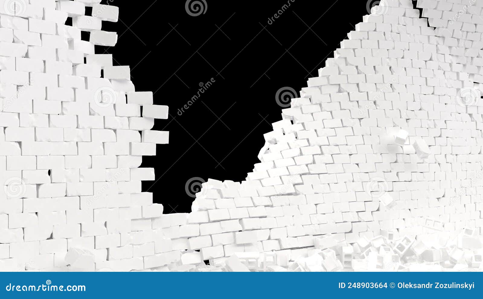 White Brick Wall is Break Concept of Power Stock Footage - Video of ...