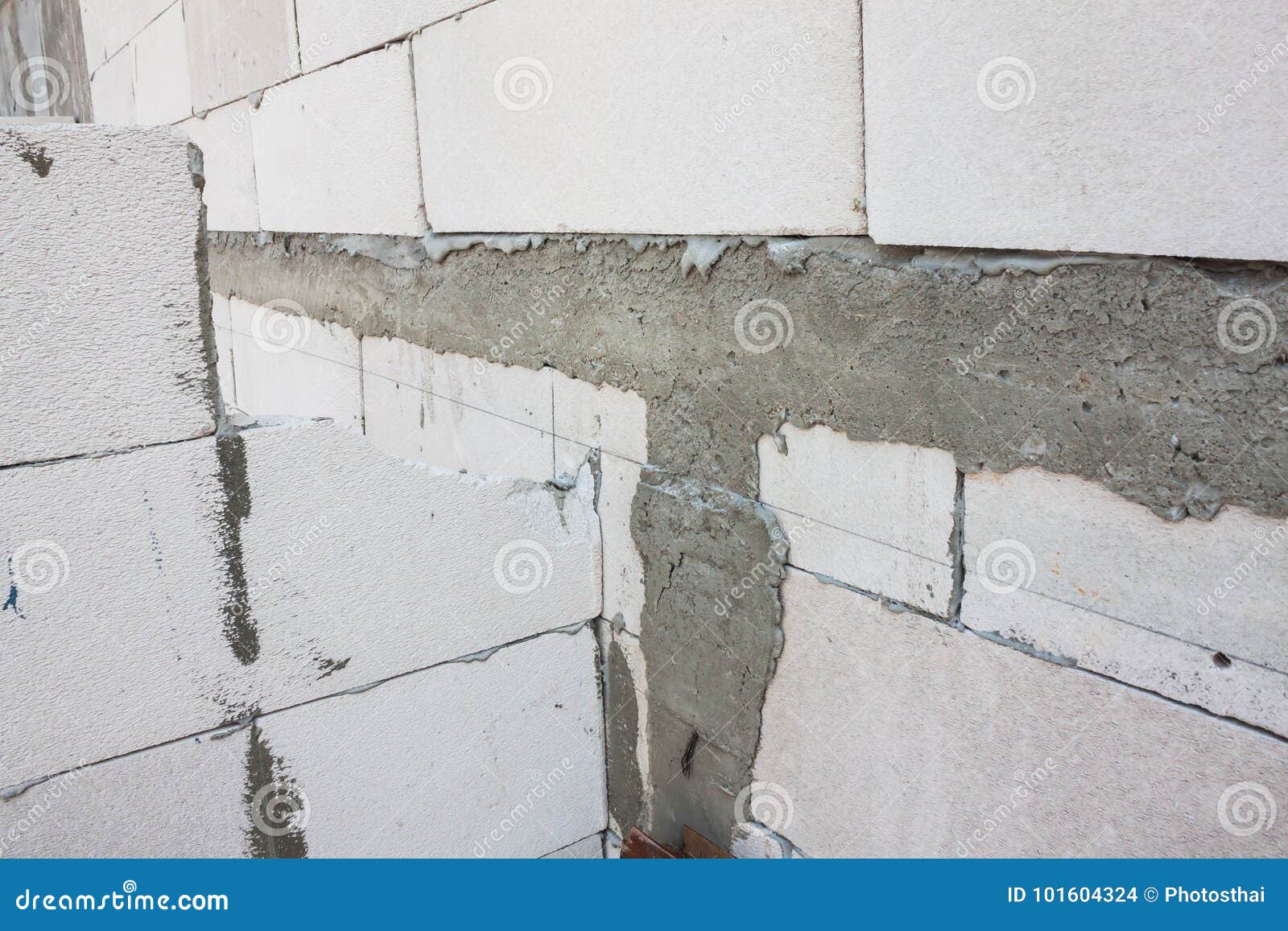 White Brick Wall of Construction. Stock Photo - Image of renovation ...