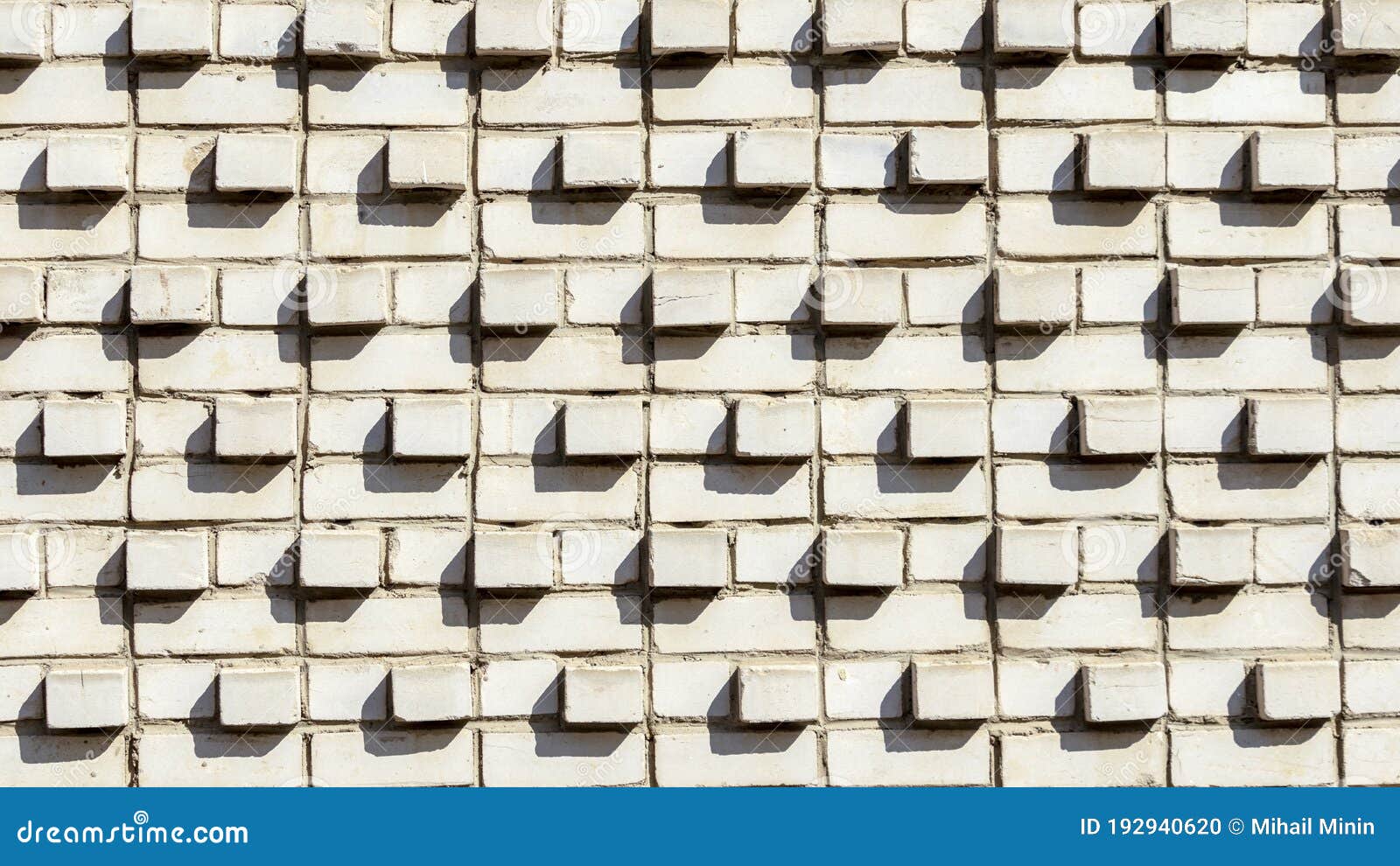 White Brick Wall with Convex Bricks, Stock Photo - Image of rusty ...